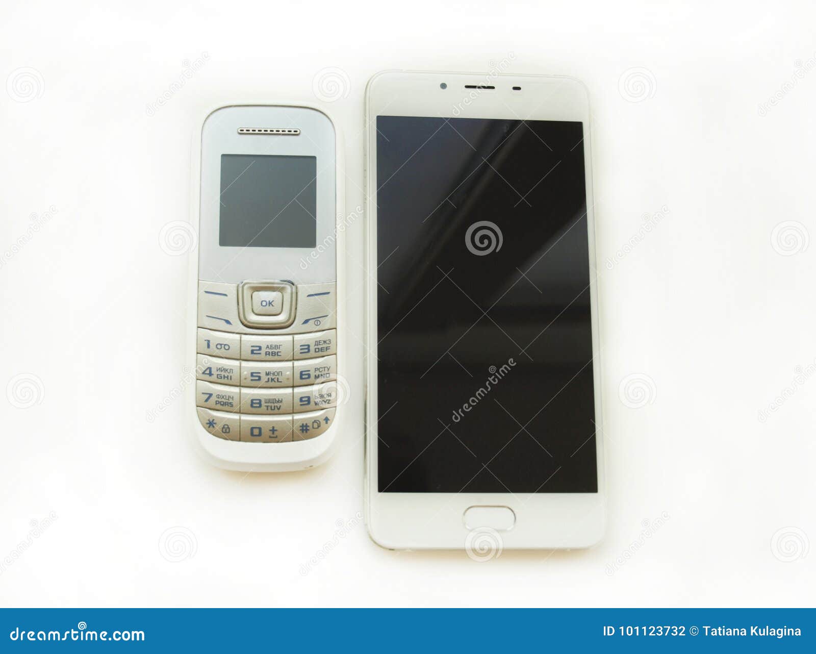 Old Phone and a New Smartphone Stock Photo - Image of electronic, call ...