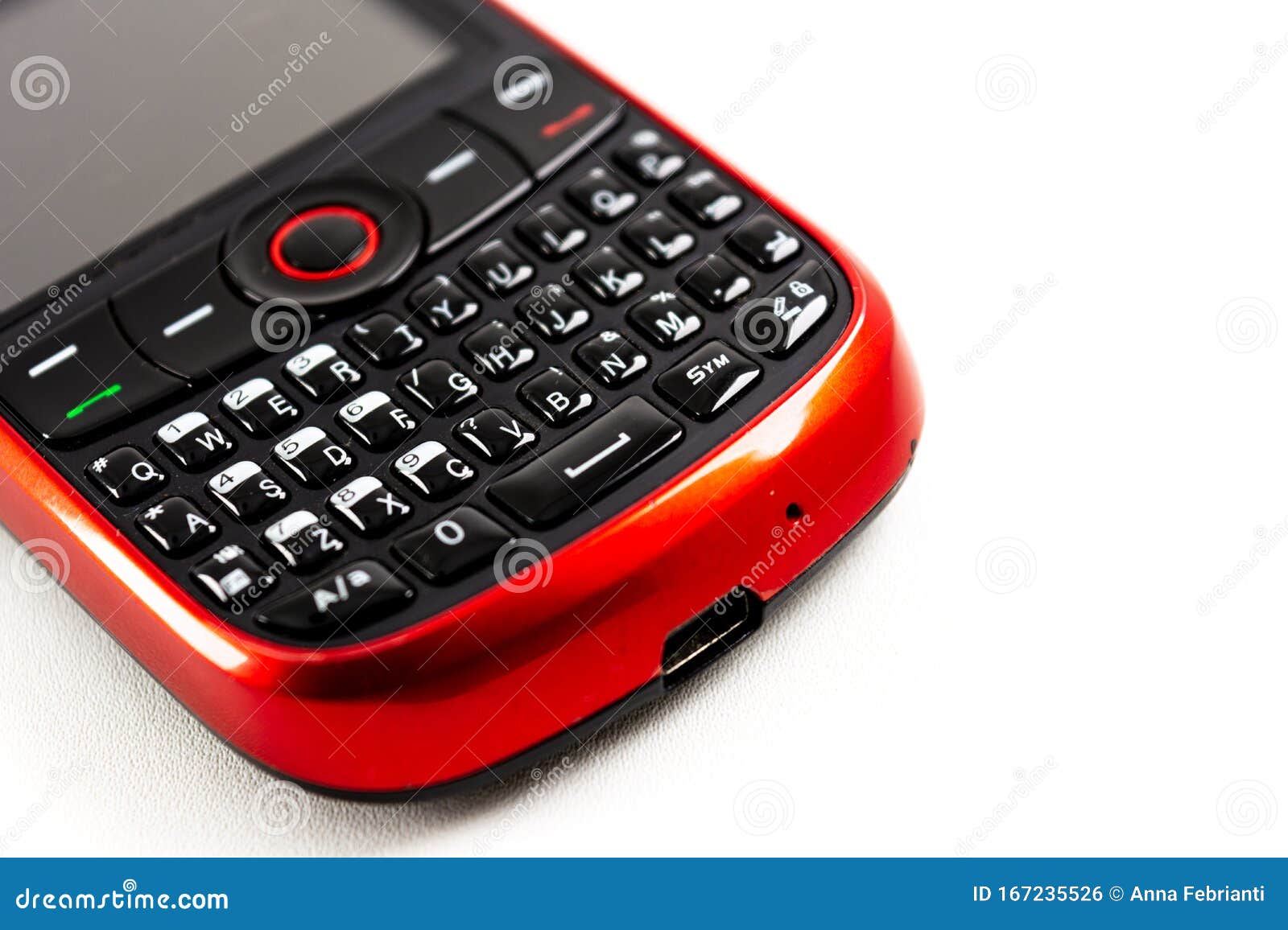 Old Phone Qwerty Keypad Isolated White Background Stock Photo - Image ...