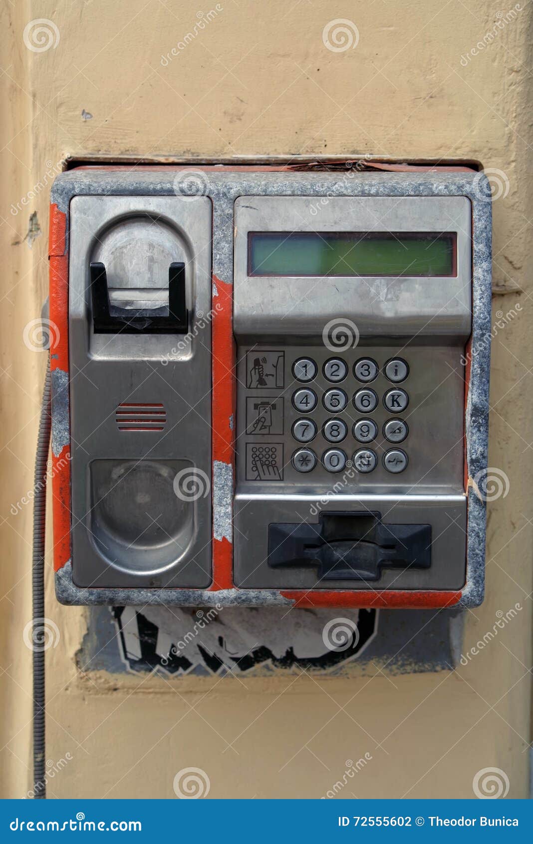 Old rusty public phone stock photo. Image of earpiece - 72555602