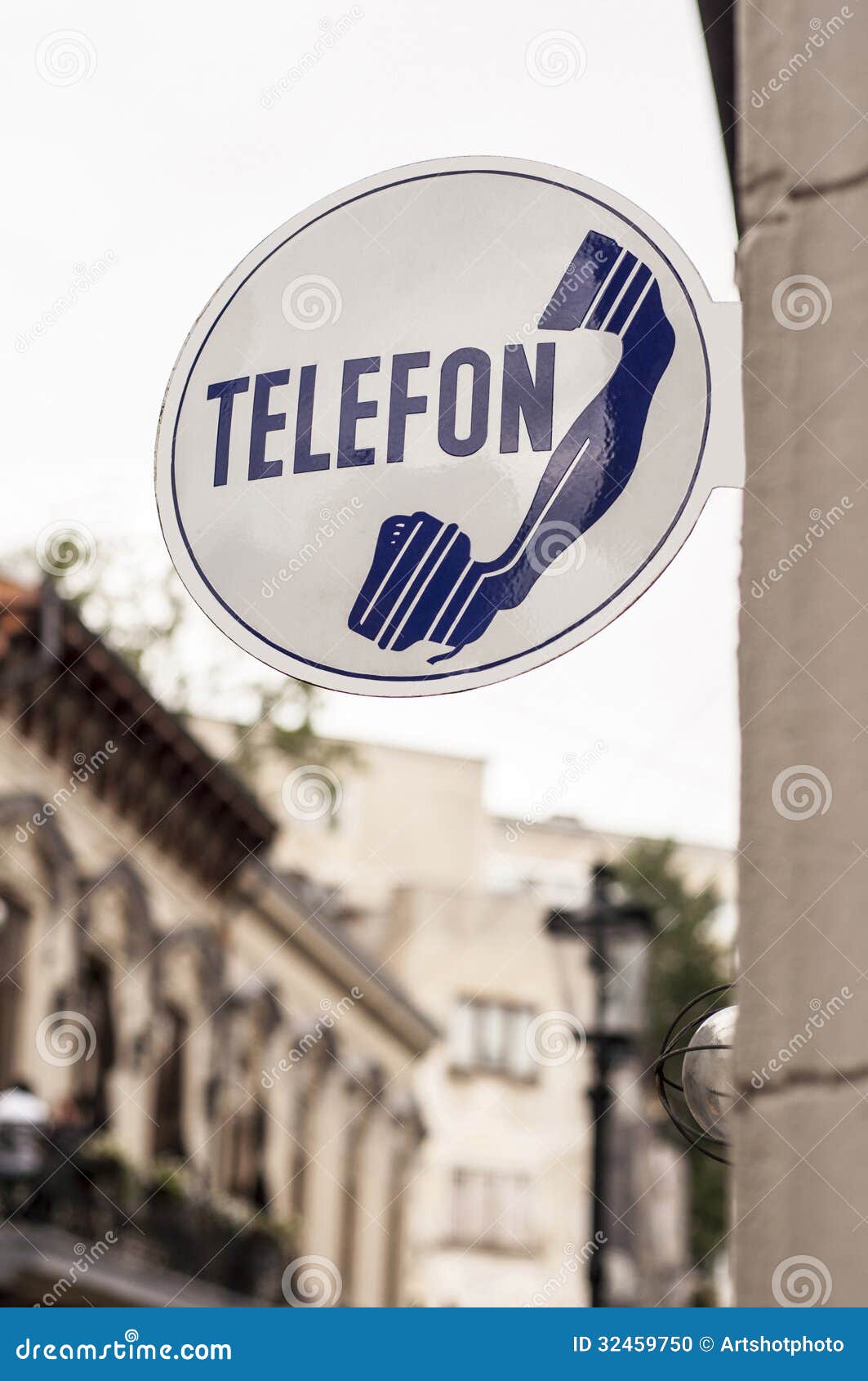 Old Phone Sign in the Street Stock Photo - Image of mark, street: 32459750
