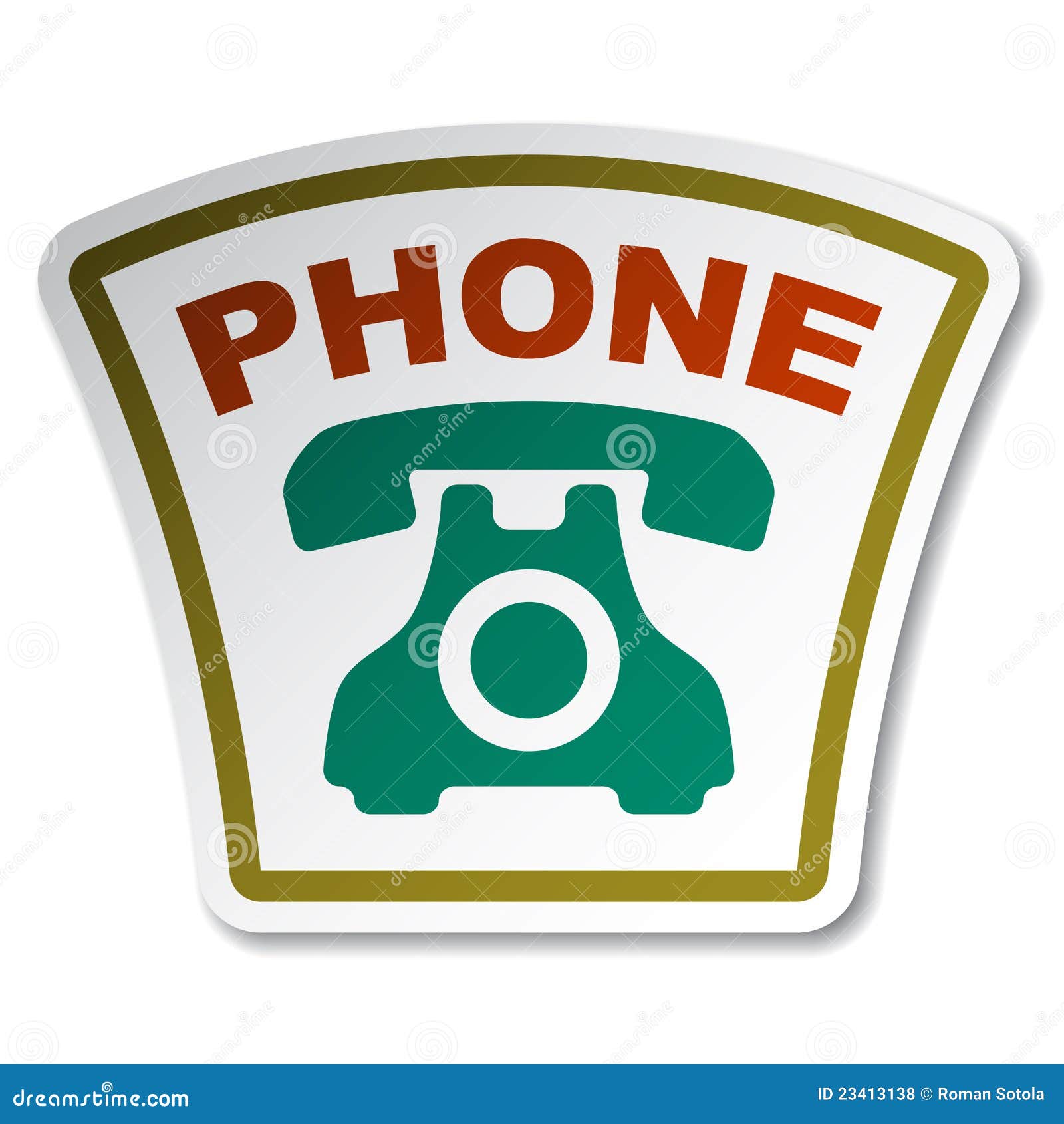 Old phone sticker stock vector. Illustration of conversation - 23413138