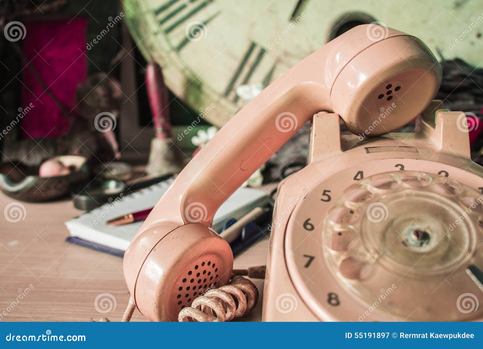 Old Phone Table of Vintage. Stock Image - Image of dial, fashion: 55191897