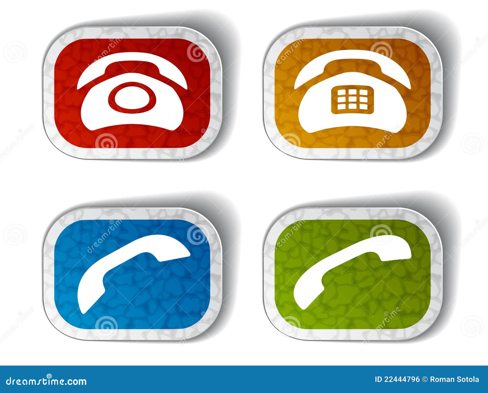 Old Phone Textured Stickers Stock Vector - Illustration of helpdesk ...