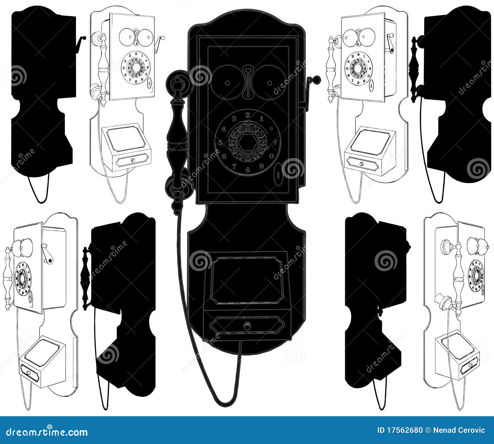 The Old Phone Vector 02 stock vector. Illustration of nostalgia - 17562680