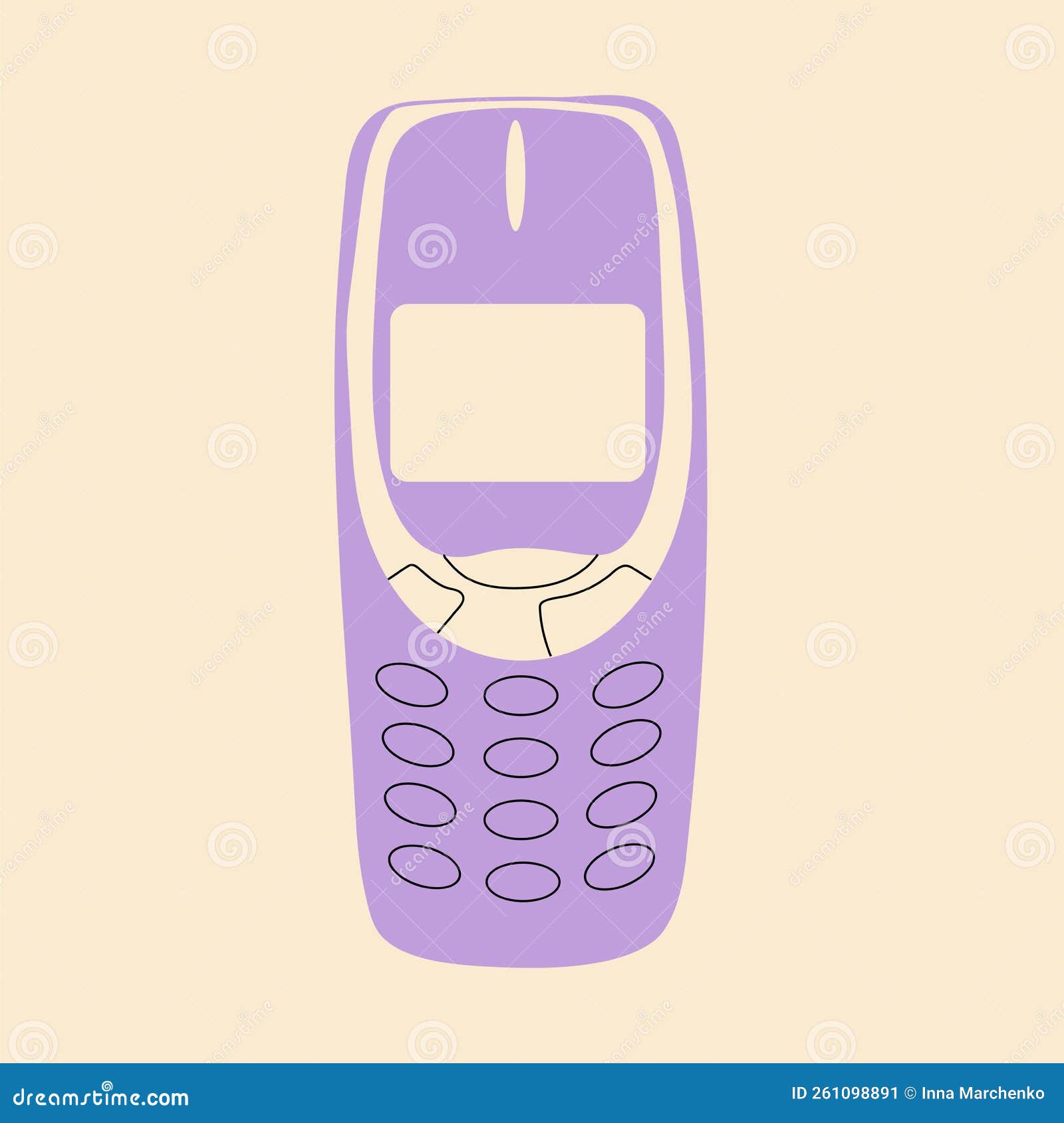 Old Phone .Vector in Cartoon Style Stock Vector - Illustration of ...