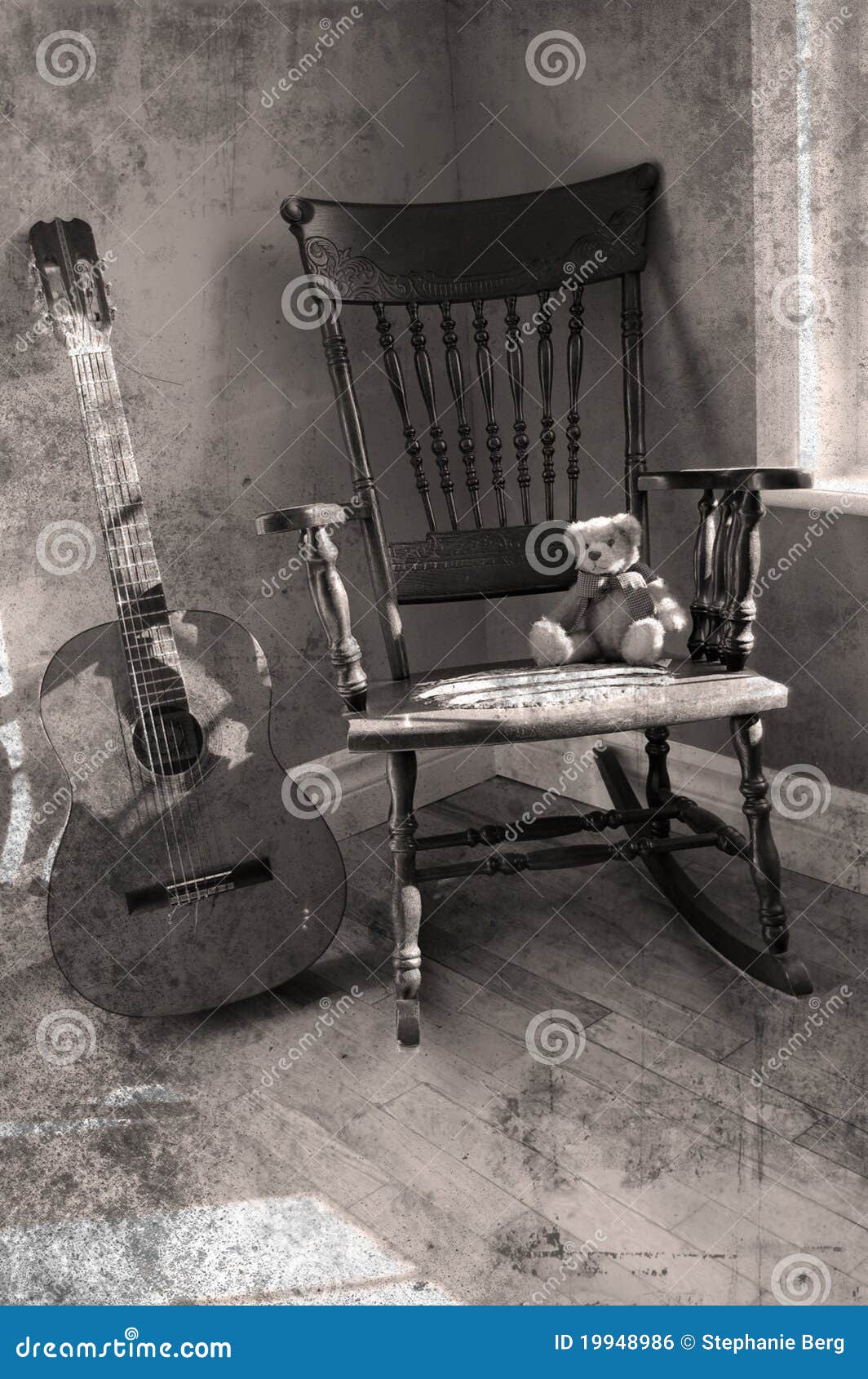 Neat Old Rocking Chair Blues Guitar Antique Cradle