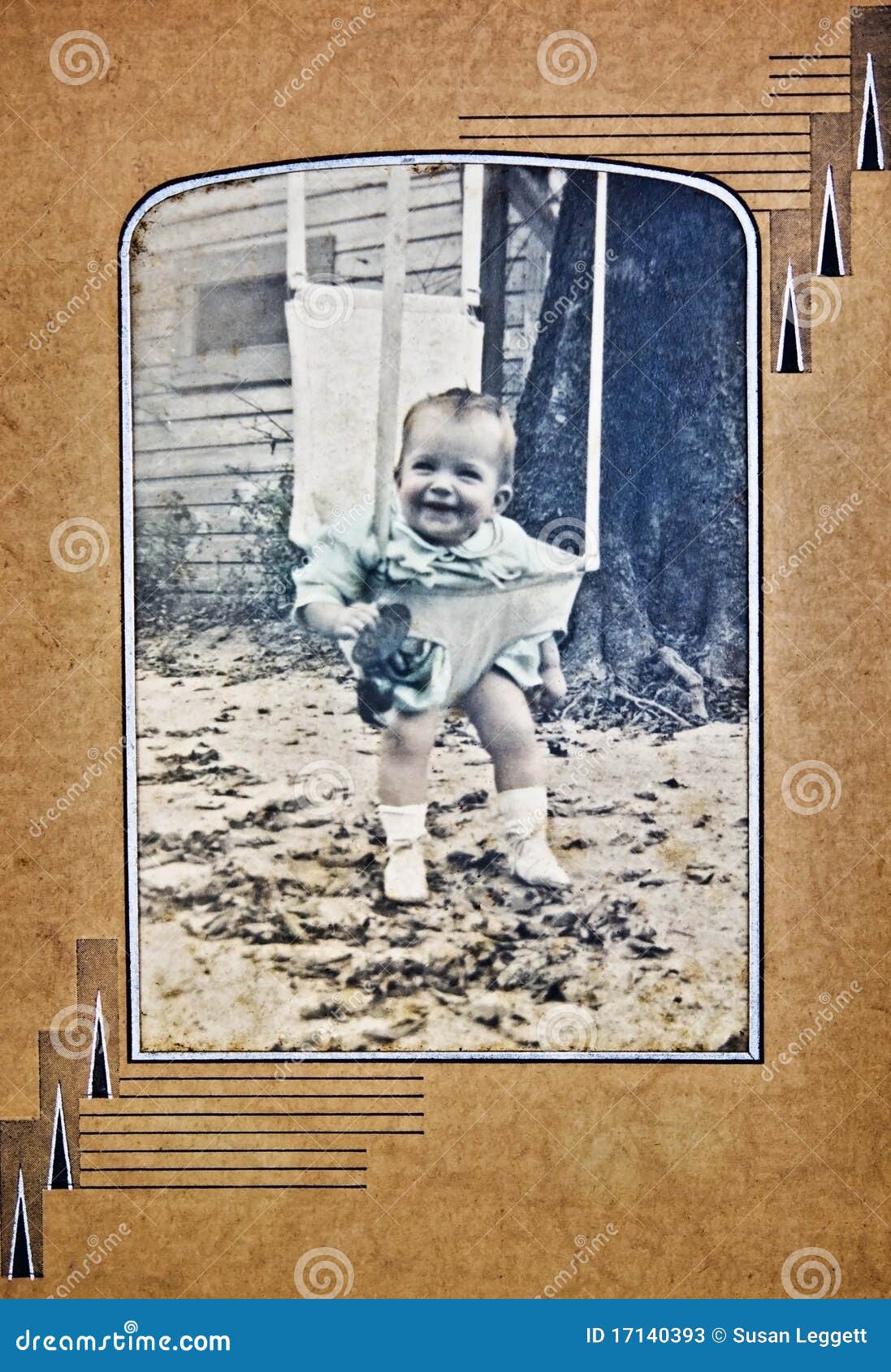 Old Photo of a Baby Outside Stock Image - Image of grungy, frame: 17140393