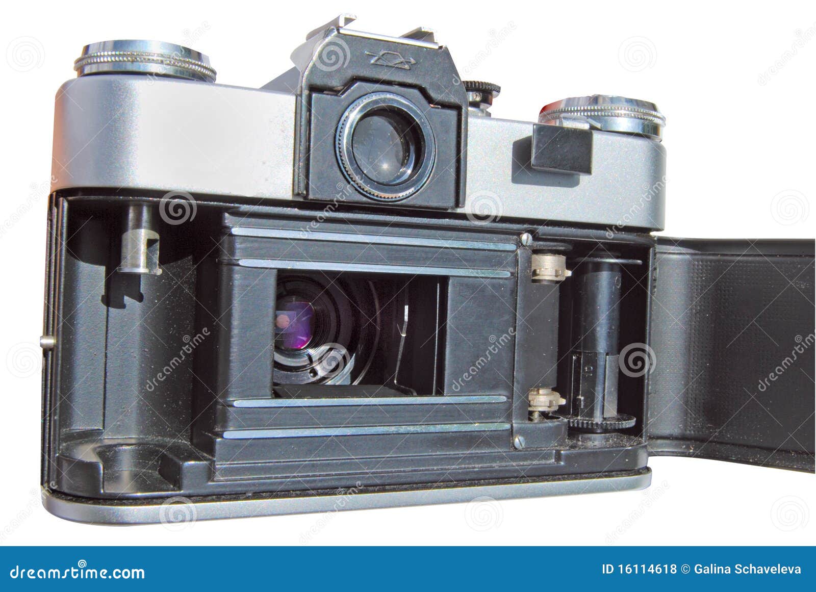 Old photo camera stock photo. Image of isolated, aperture - 16114618