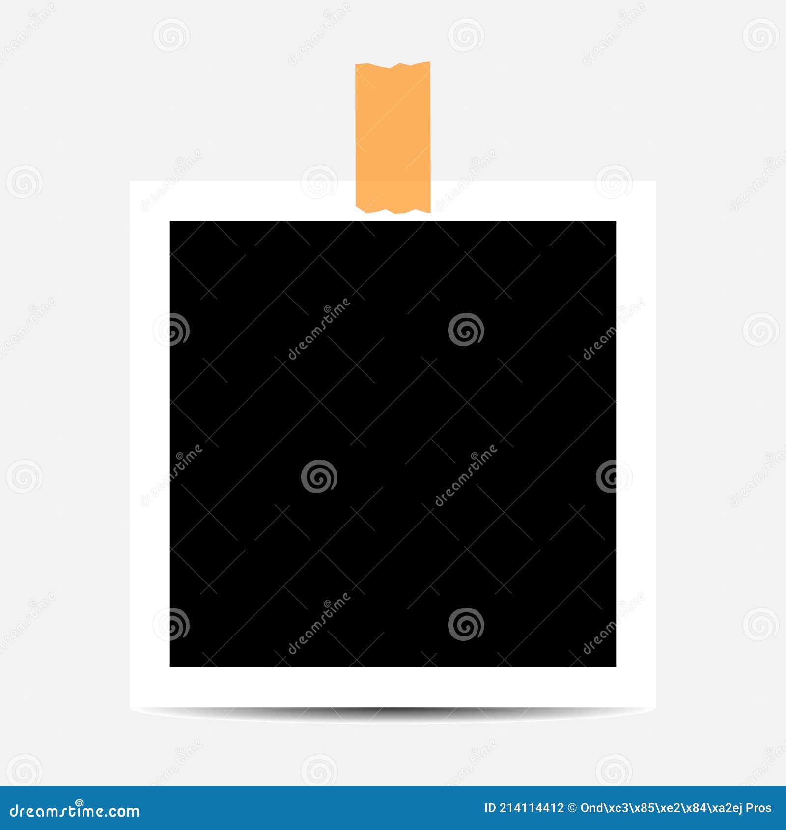 Old Photo Empty Frame Isolated On Transparent Background. Blank Instant ...