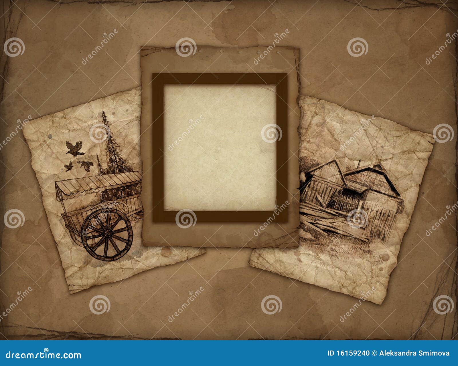Old photo frame stock illustration. Illustration of brown - 16159240