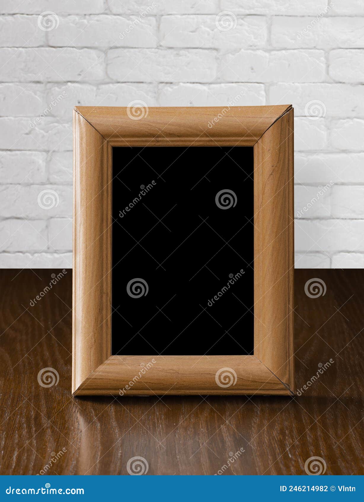 Photo frame on the table stock photo. Image of texture - 246214982