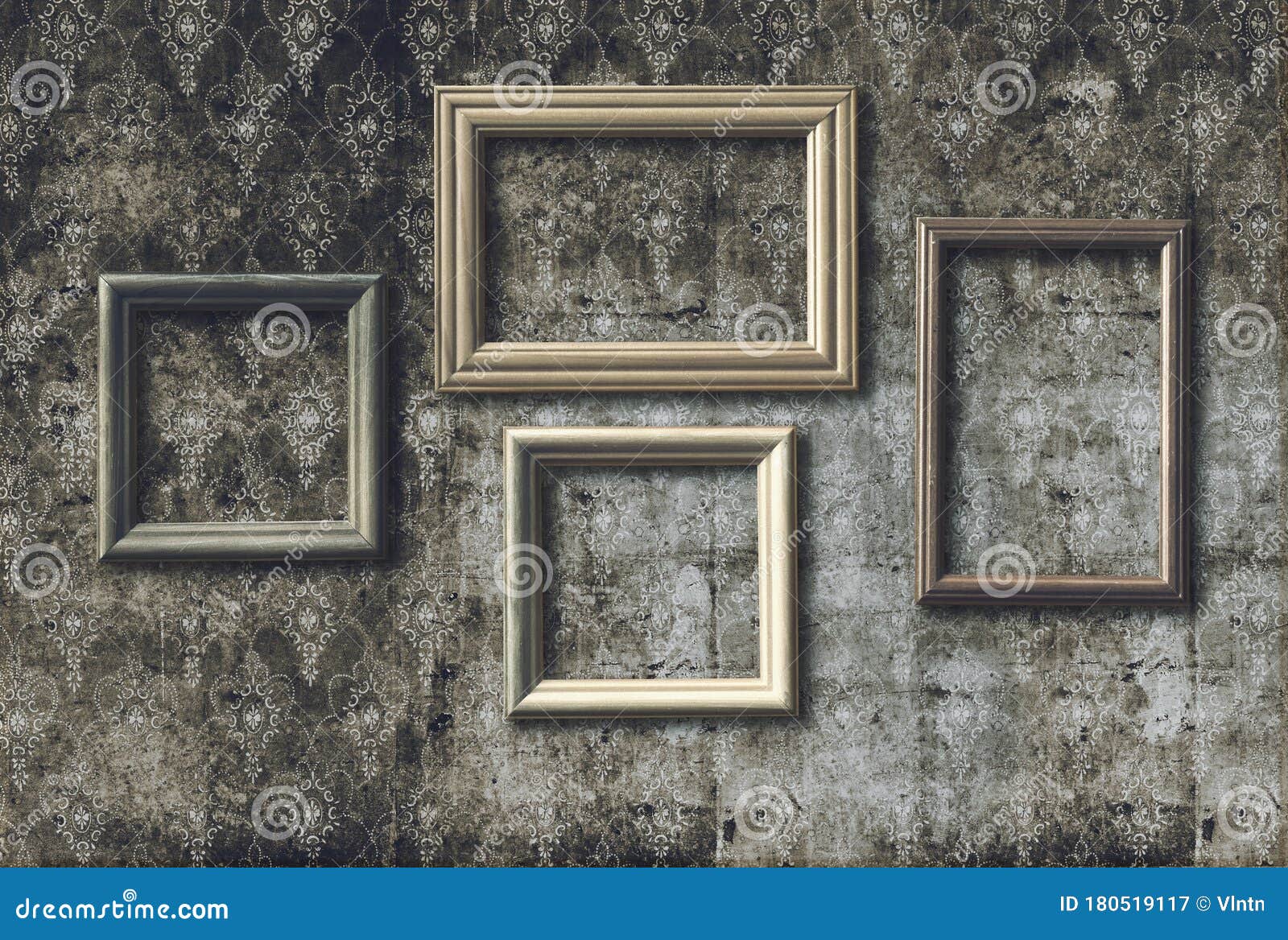 Photo frames on wall stock image. Image of ancient, ornamental - 180519117
