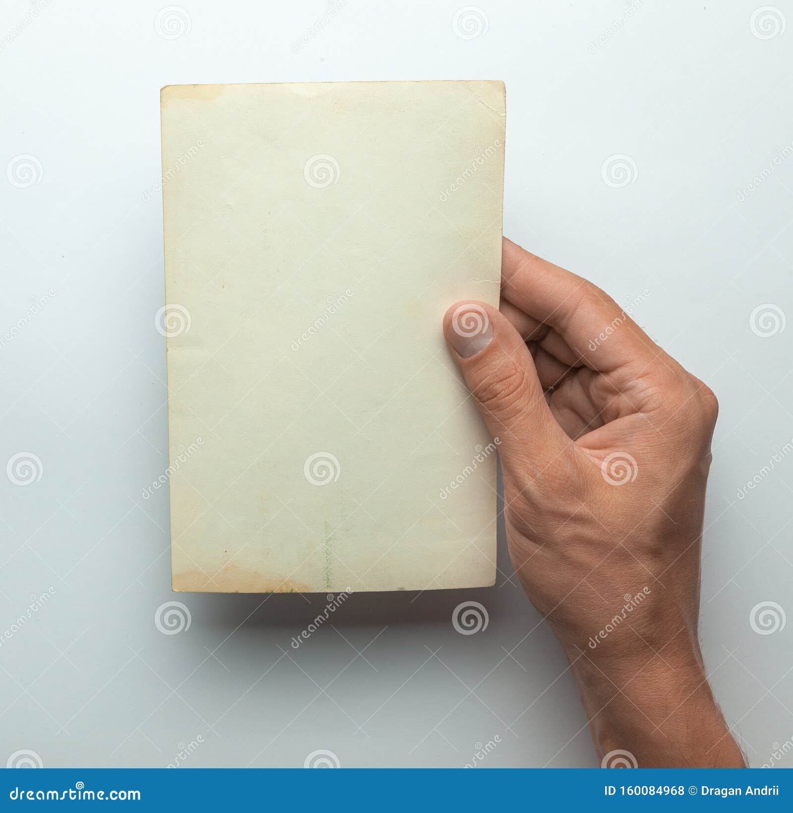 Old Photo in the Hands of Man. Empty Template for Picture, Mock-up ...