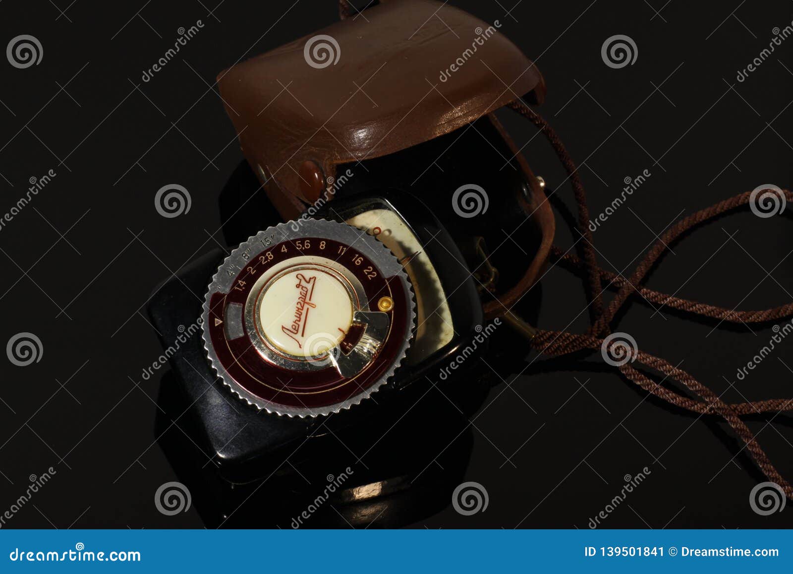 Old Photo Light Meter in a Case on a Mirror Table Editorial Photo ...