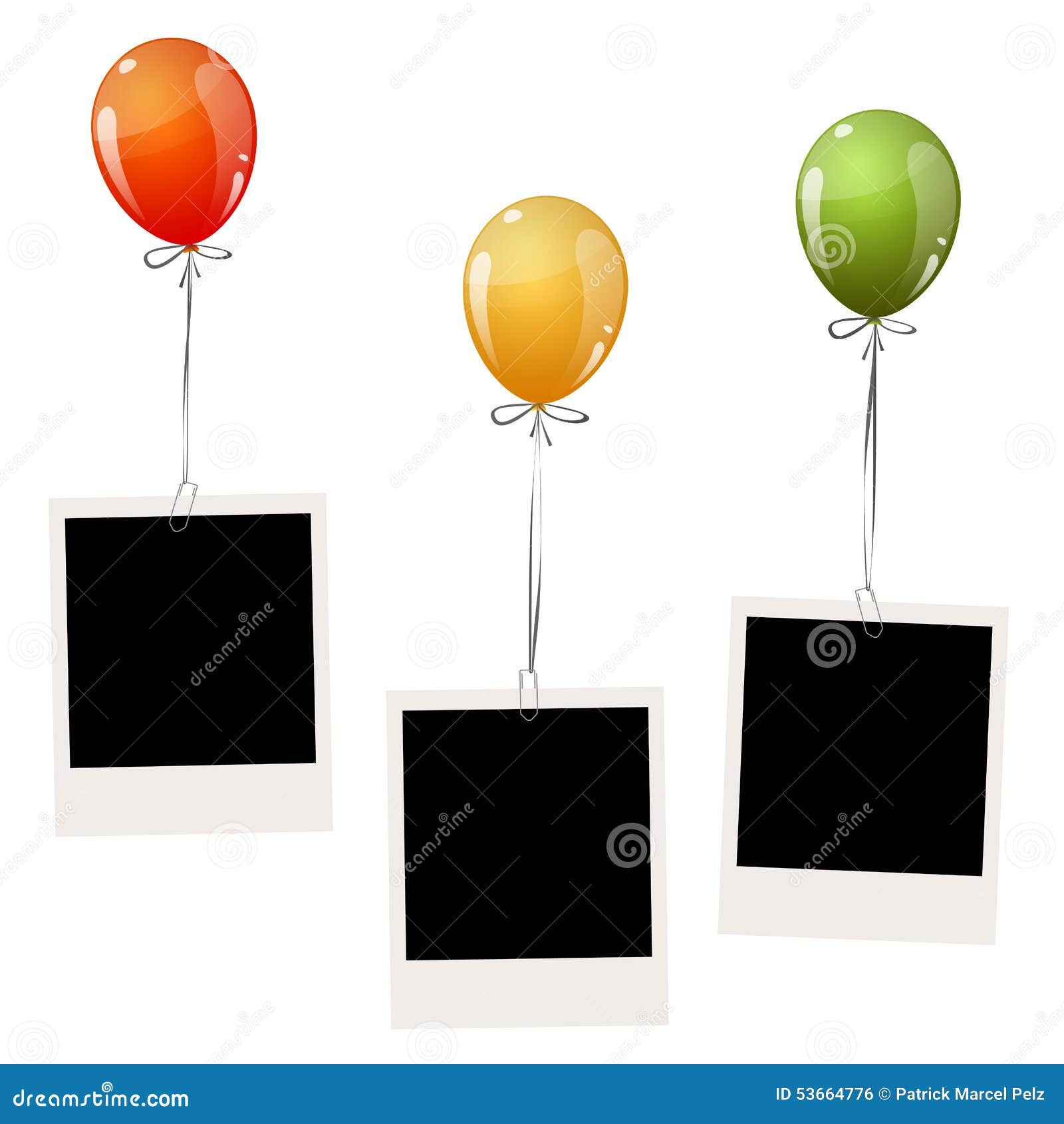 Old photos with balloons stock vector. Illustration of note - 53664776