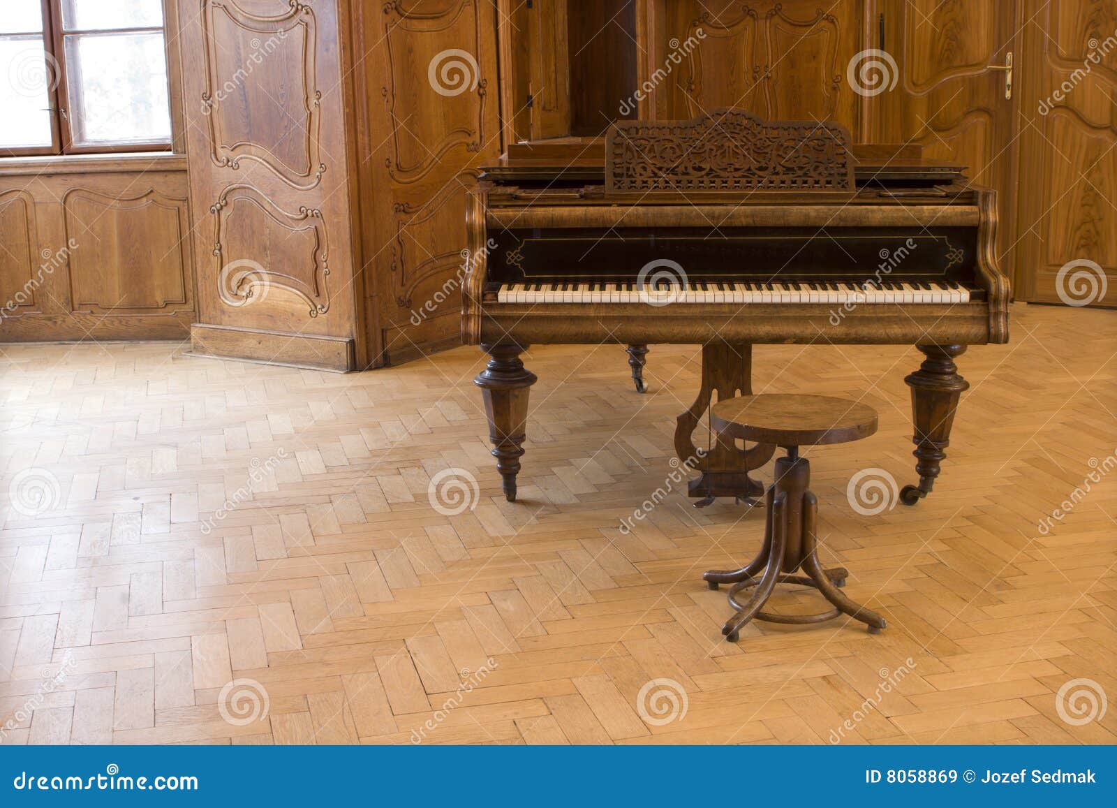 Old piano in old castle stock image. Image of instrument - 8058869