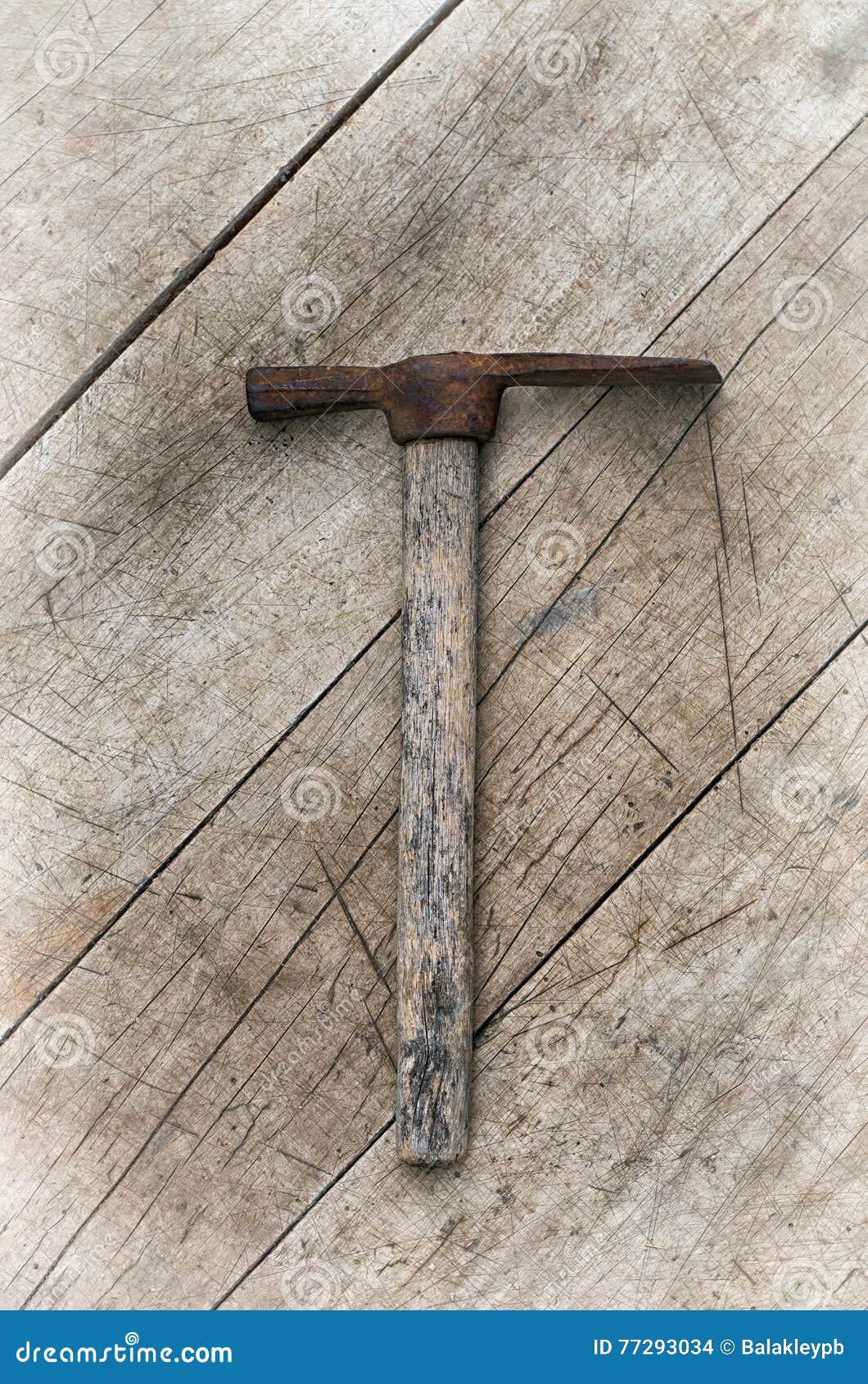 Old Ax, Pickaxe, Wooden Plane And Chips On A Background Of The Old Wall ...