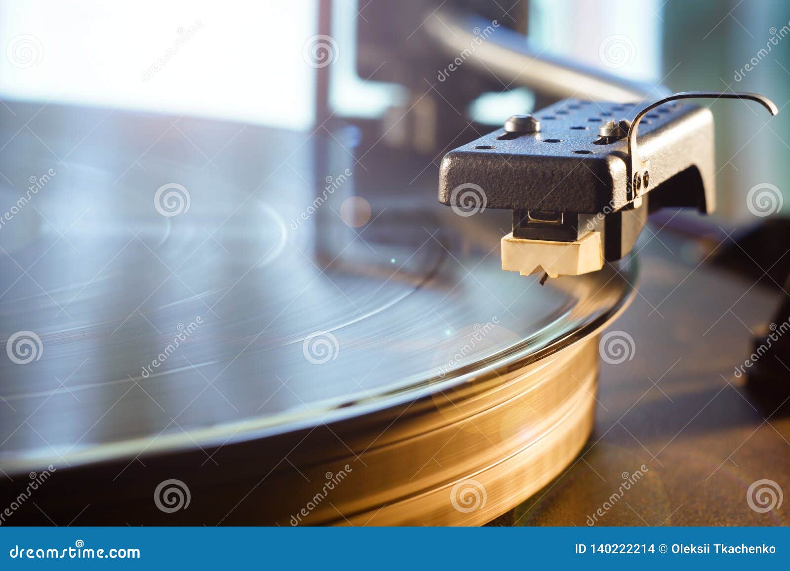 Old Pickup Above the Vinyl Record. Stock Photo - Image of playing ...