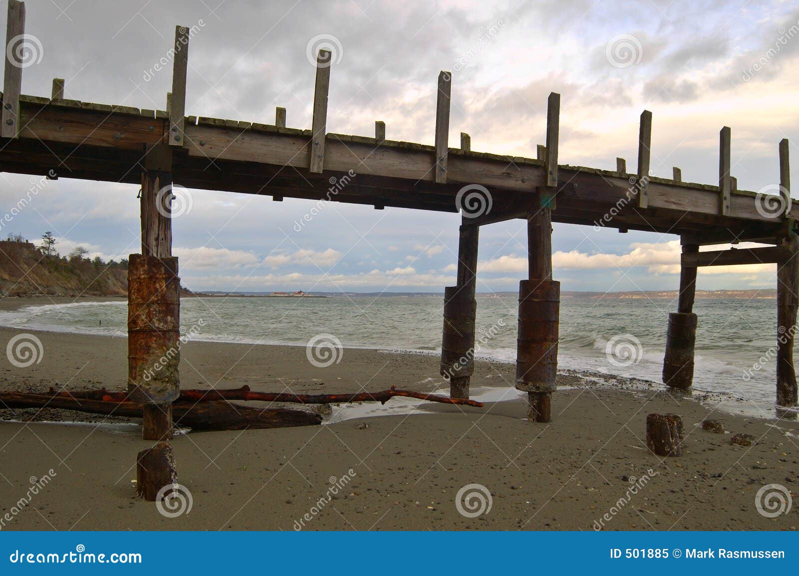 Old pier stock image. Image of waves, coastline, surf, puget - 501885