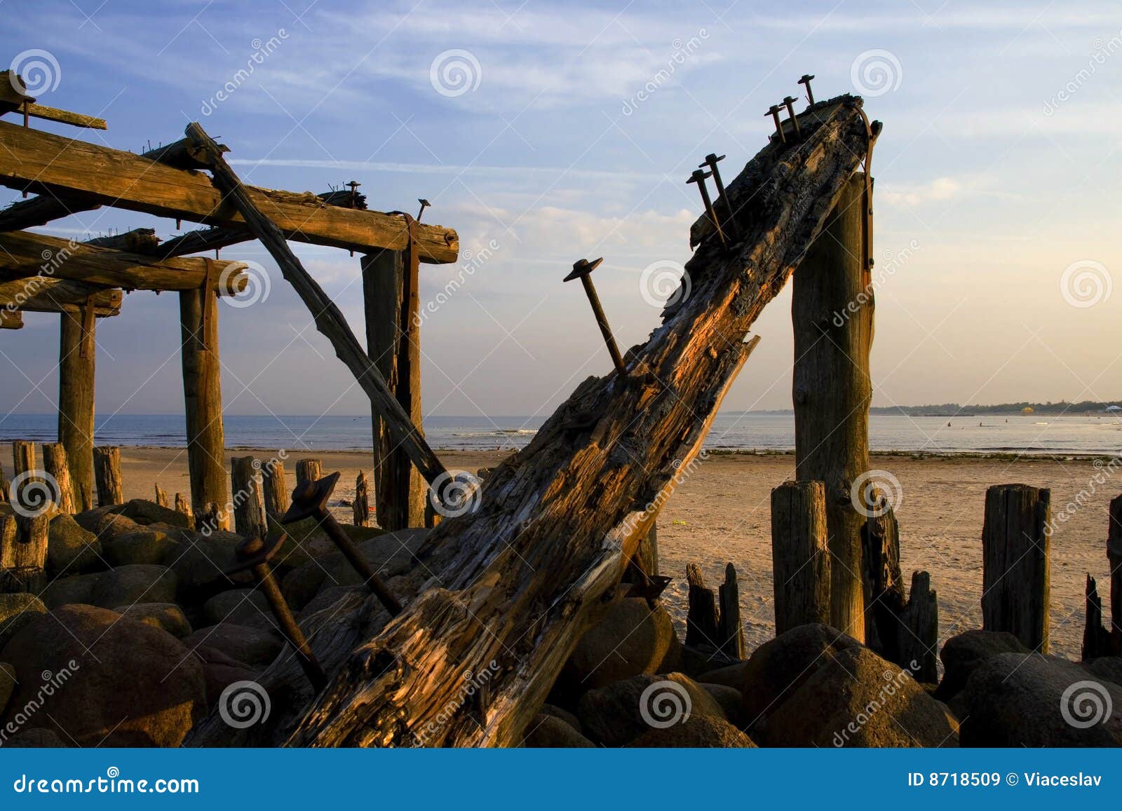 Old pier. stock image. Image of waves, stone, water, destroyed - 8718509