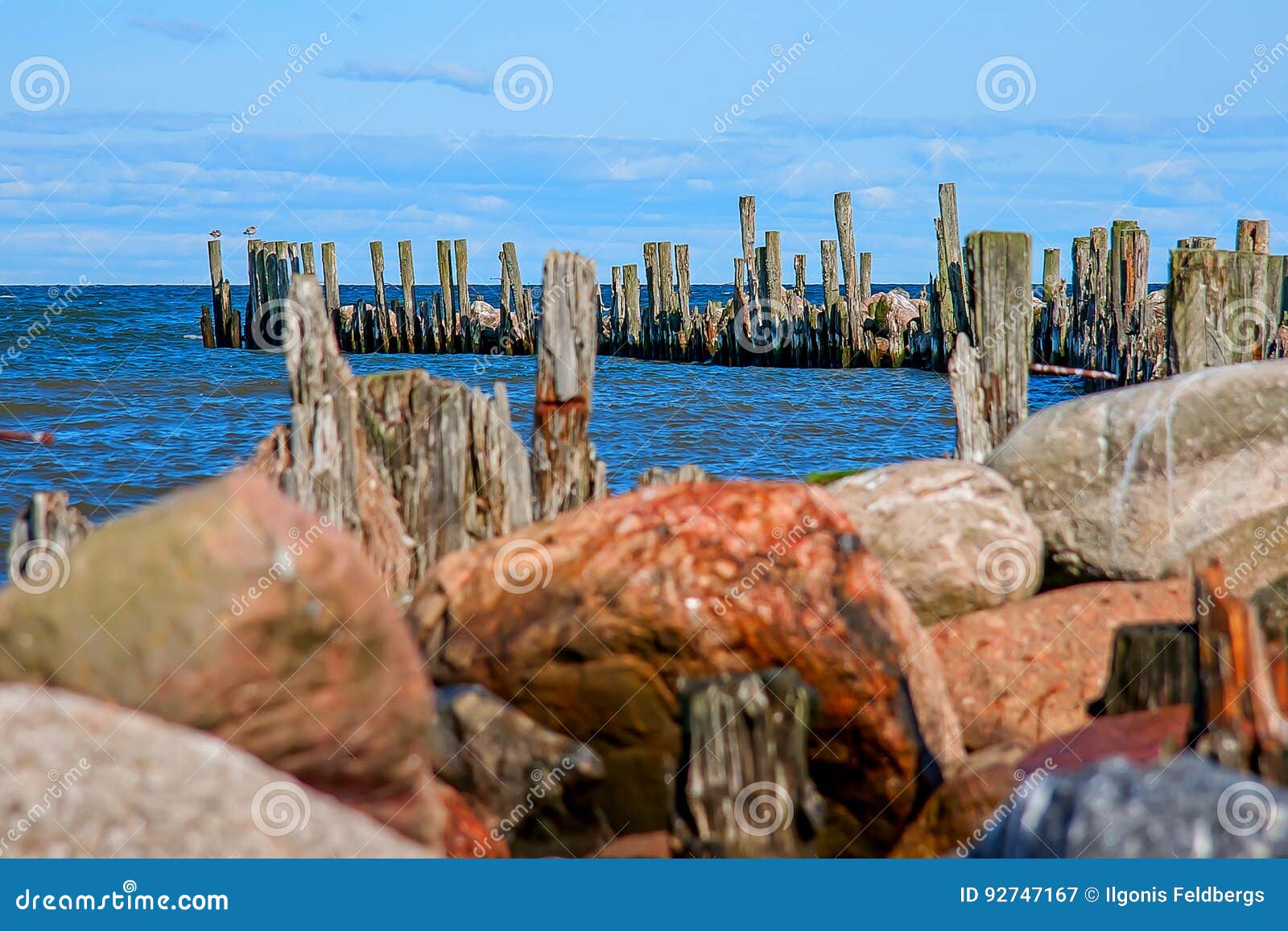 The old pier. Engure stock image. Image of cove, mole - 92747167