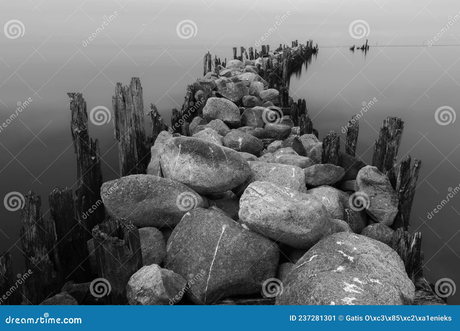 An Old Pier Made of Stones and Wood Stock Image - Image of landmark ...