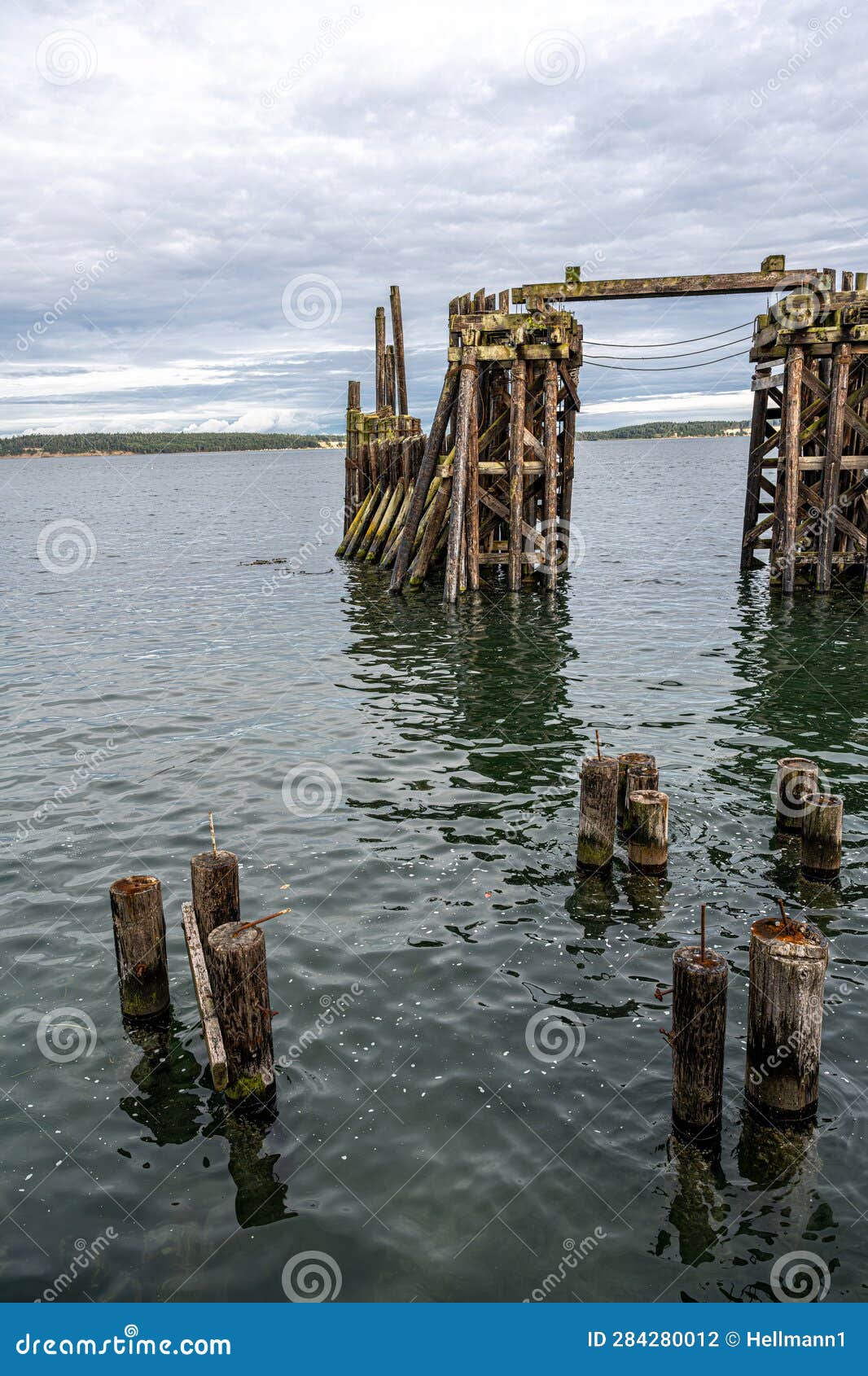 Old Pier Structures stock photo. Image of northwest - 284280012
