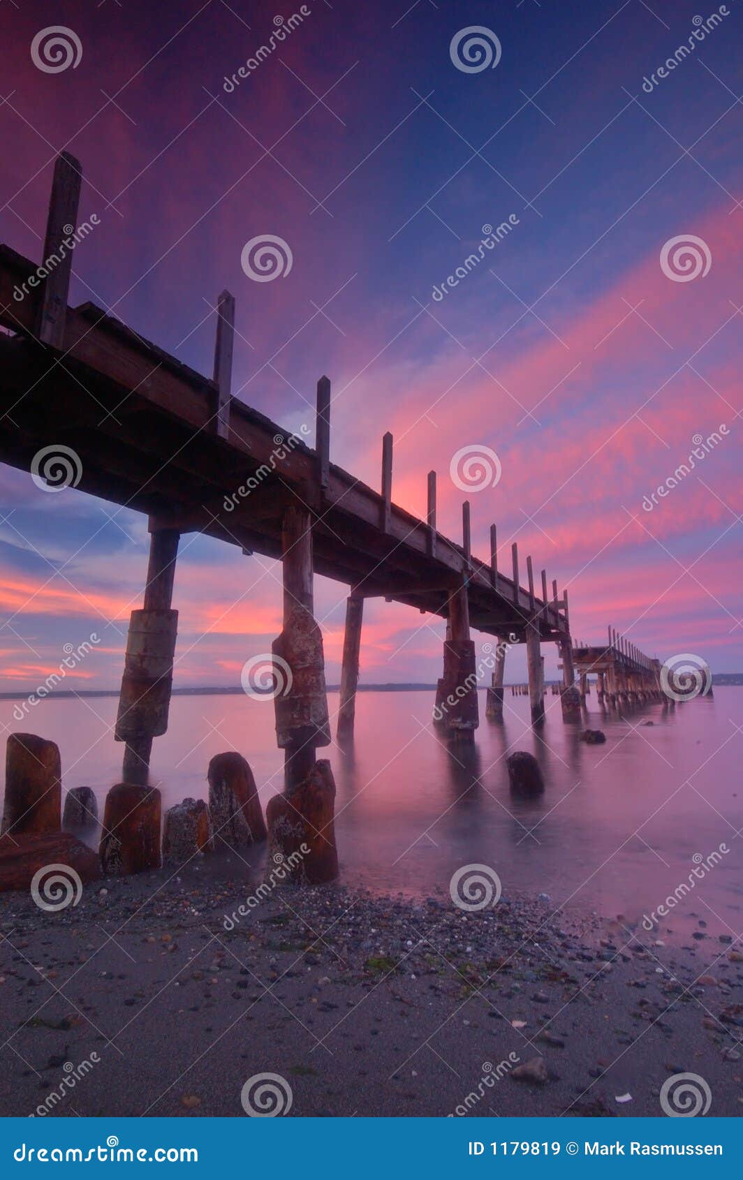 Old Pier at Sunset stock image. Image of dramatic, wooden - 1179819