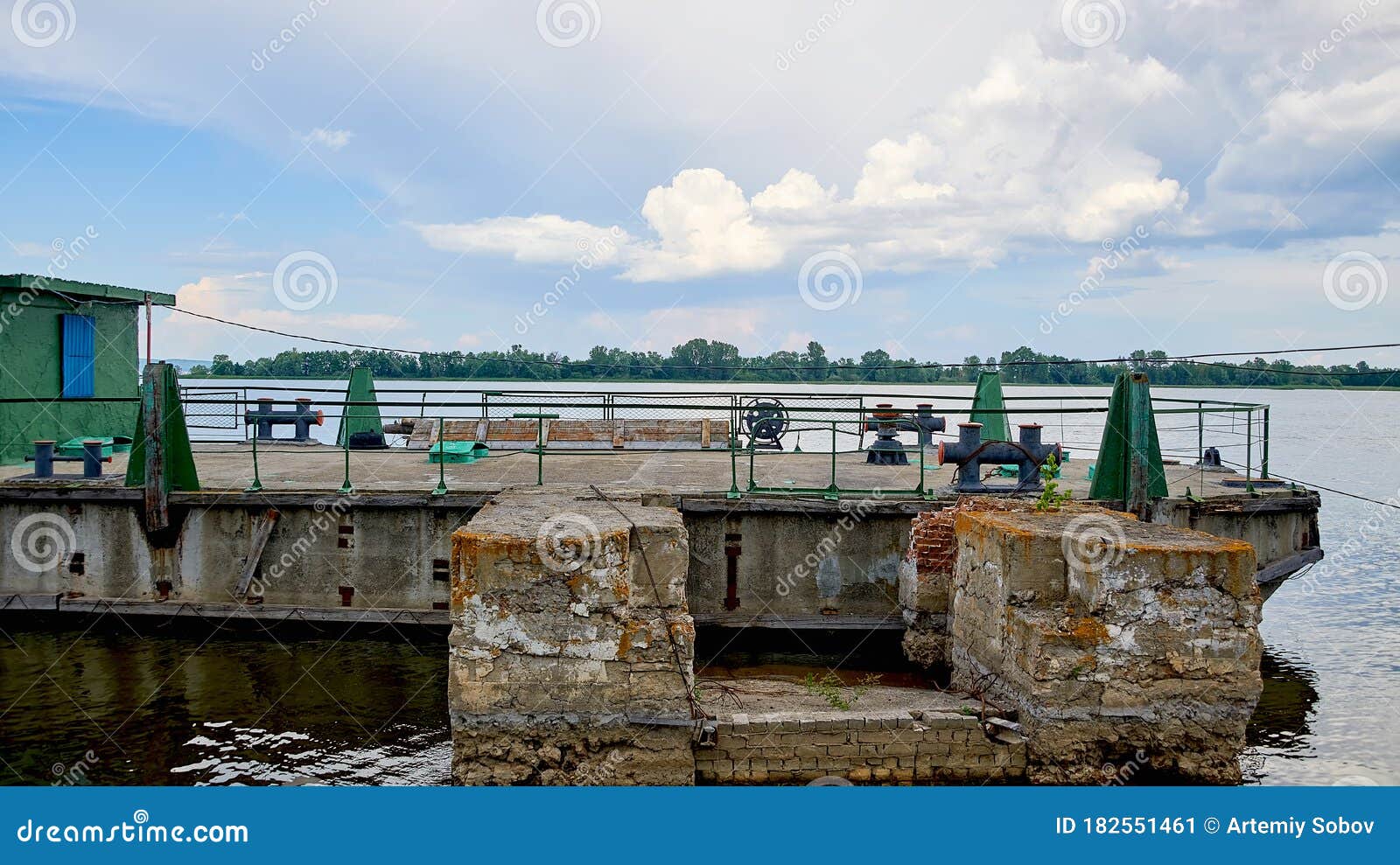 Old Pier on the Volga River. an Old, Dilapidated Boat Dock Stock Image ...