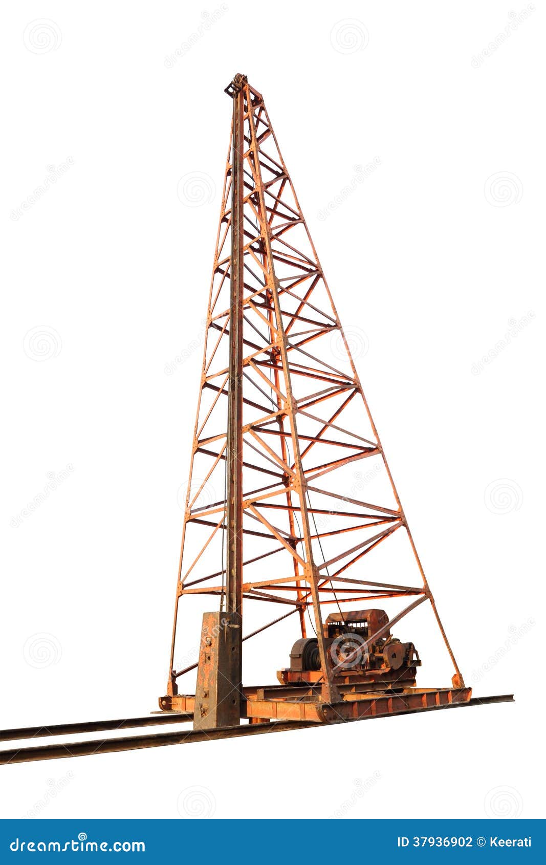 Old pile driver and engine stock photo. Image of steel - 37936902