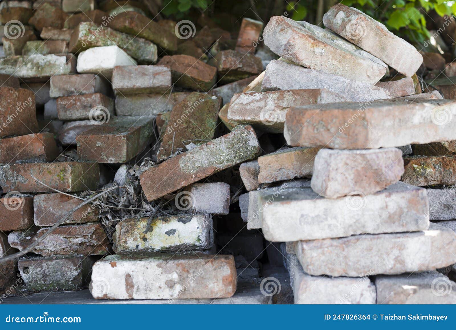 Old Piles of Bricks at Construction Site Stock Photo - Image of brown ...