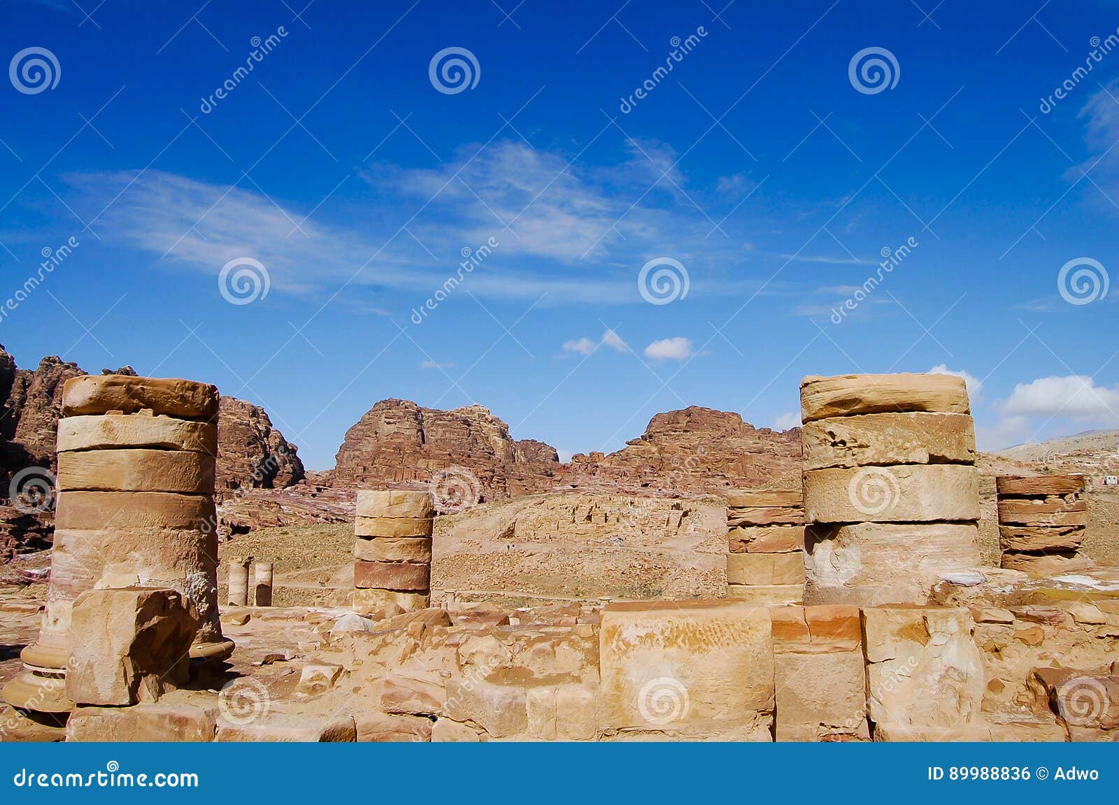Old Pillars - Petra - Jordan Stock Photo - Image of islamic, huge: 89988836