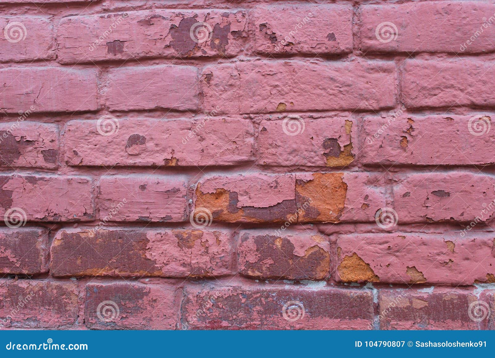 Old Pink Bricks Wall, Grunge Background Stock Image - Image of brick ...