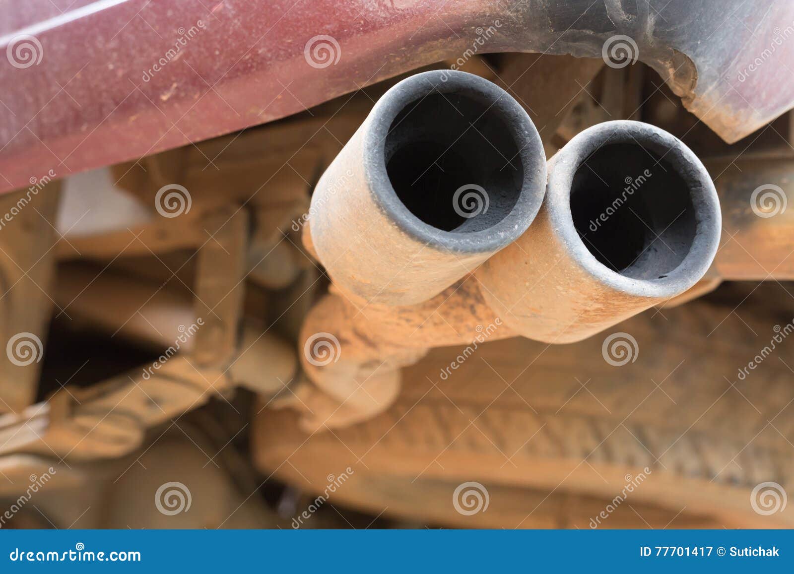 Old pipe car exhaust rusty stock image. Image of chrome - 77701417