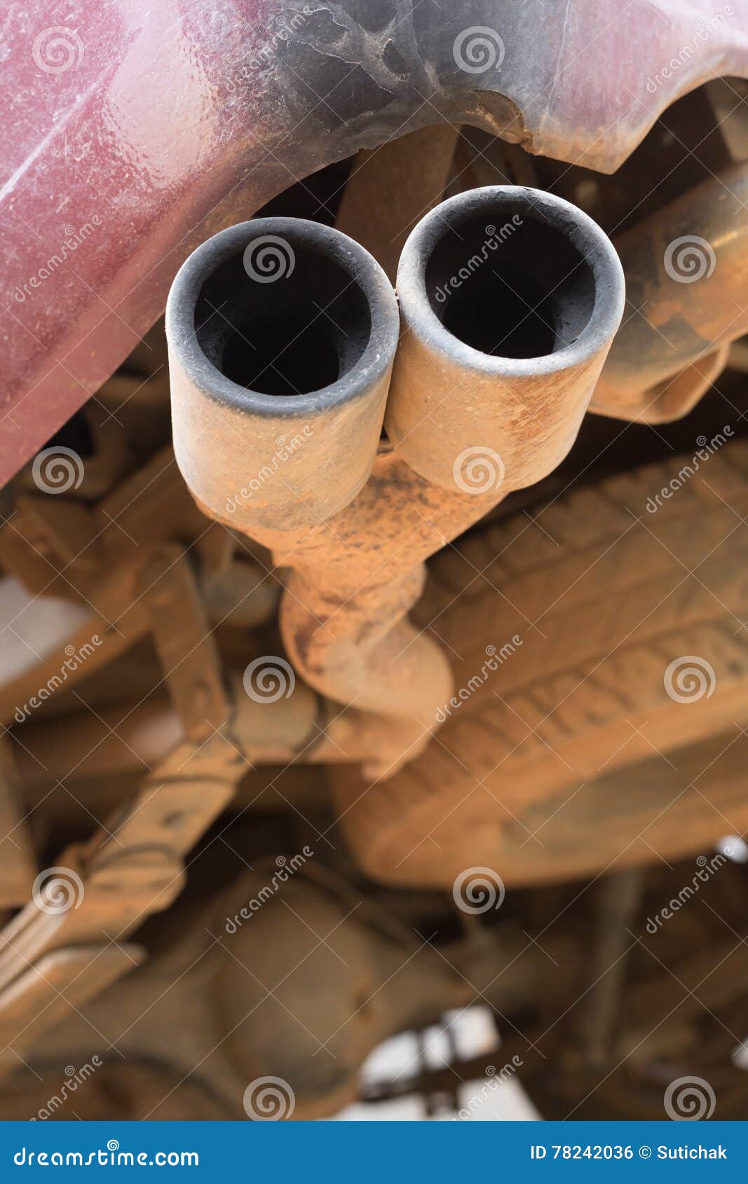 Old pipe car exhaust rusty stock photo. Image of dual - 78242036