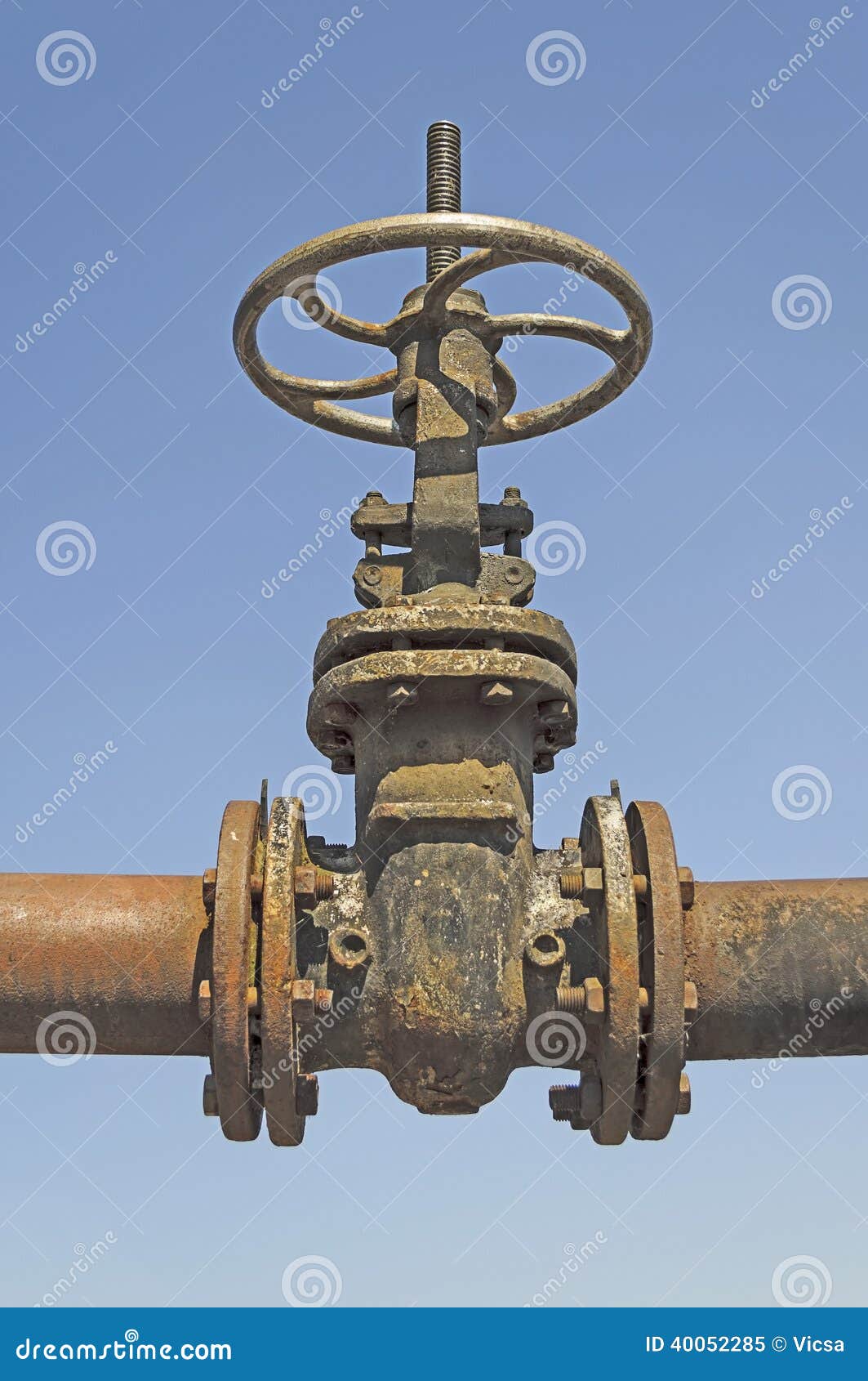 Old pipe with large valve stock image. Image of pump - 40052285