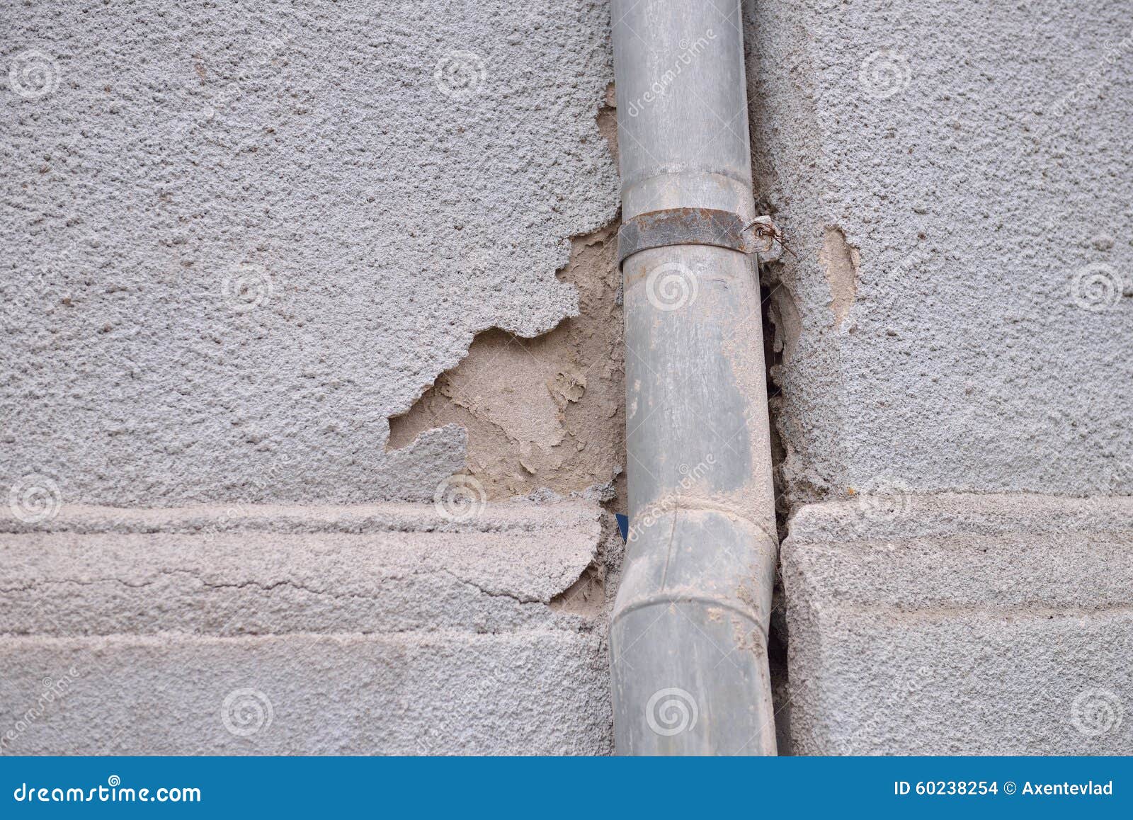 Old Pipe And Cracked White Plaster Wall Royalty-Free Stock Image ...