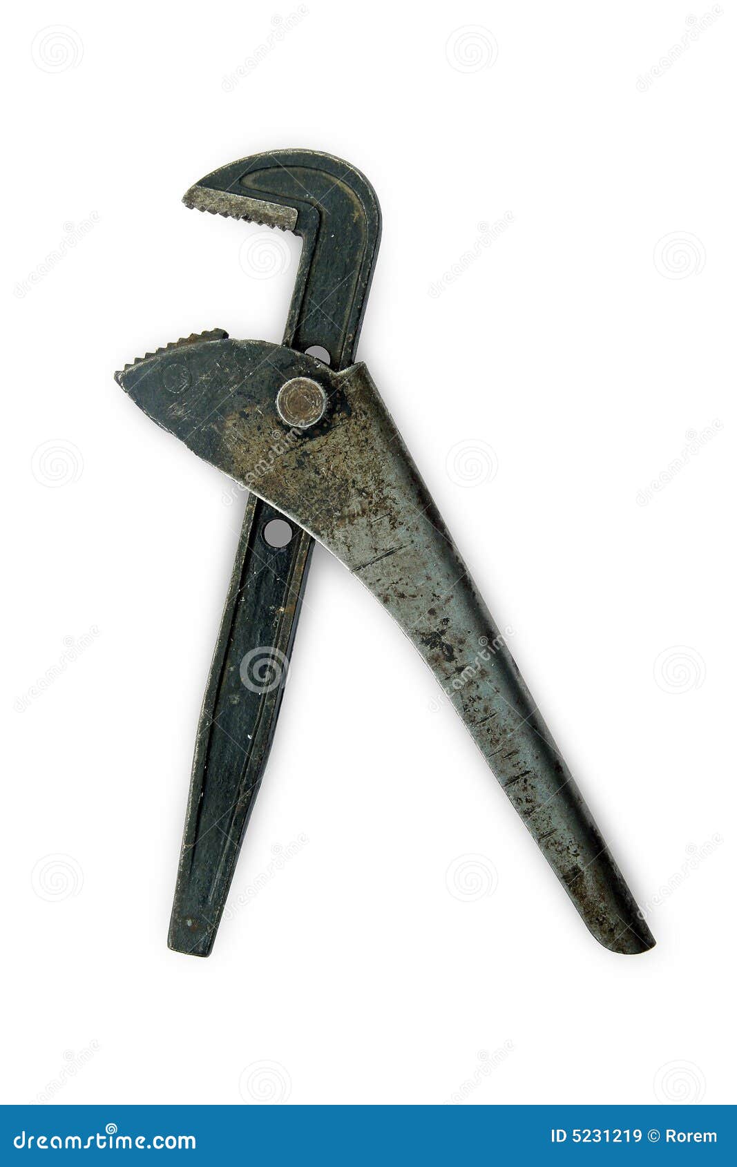 Old Pipe Wrench stock image. Image of isolated, pipe, construction ...