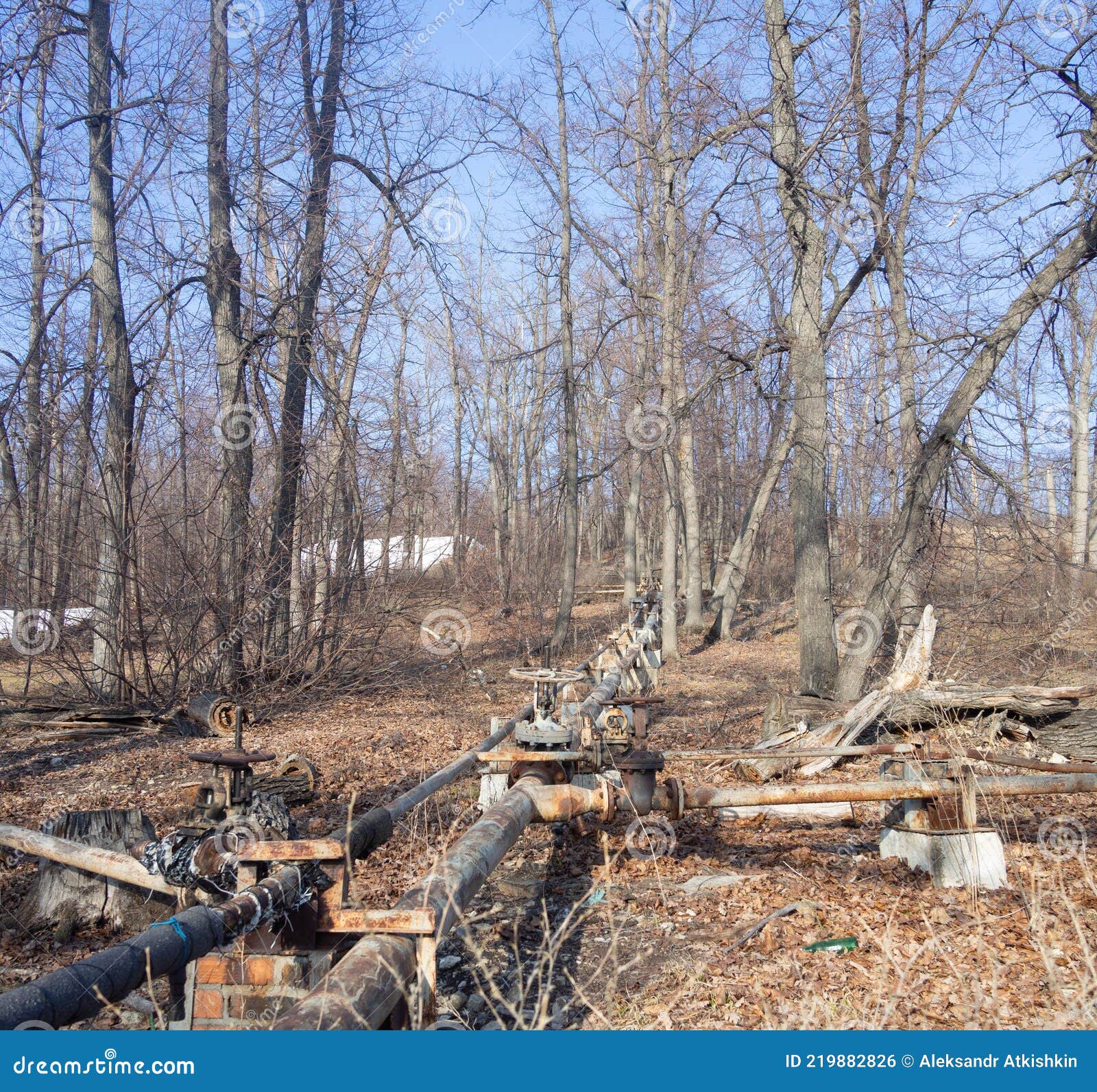 Old pipes outside stock photo. Image of equipment, canalization - 219882826