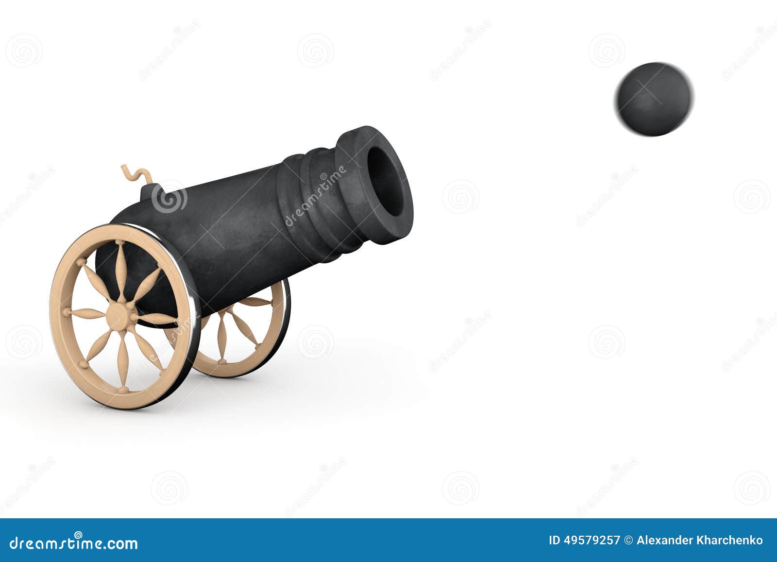 Pirate With Cannon Cartoon Illustration | CartoonDealer.com #55260908