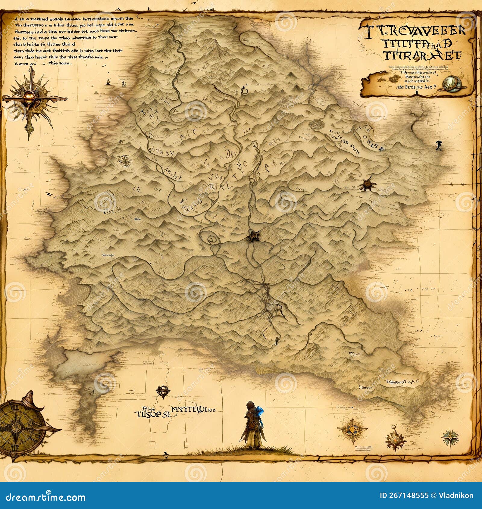 Old pirate map stock illustration. Illustration of geography - 267148555