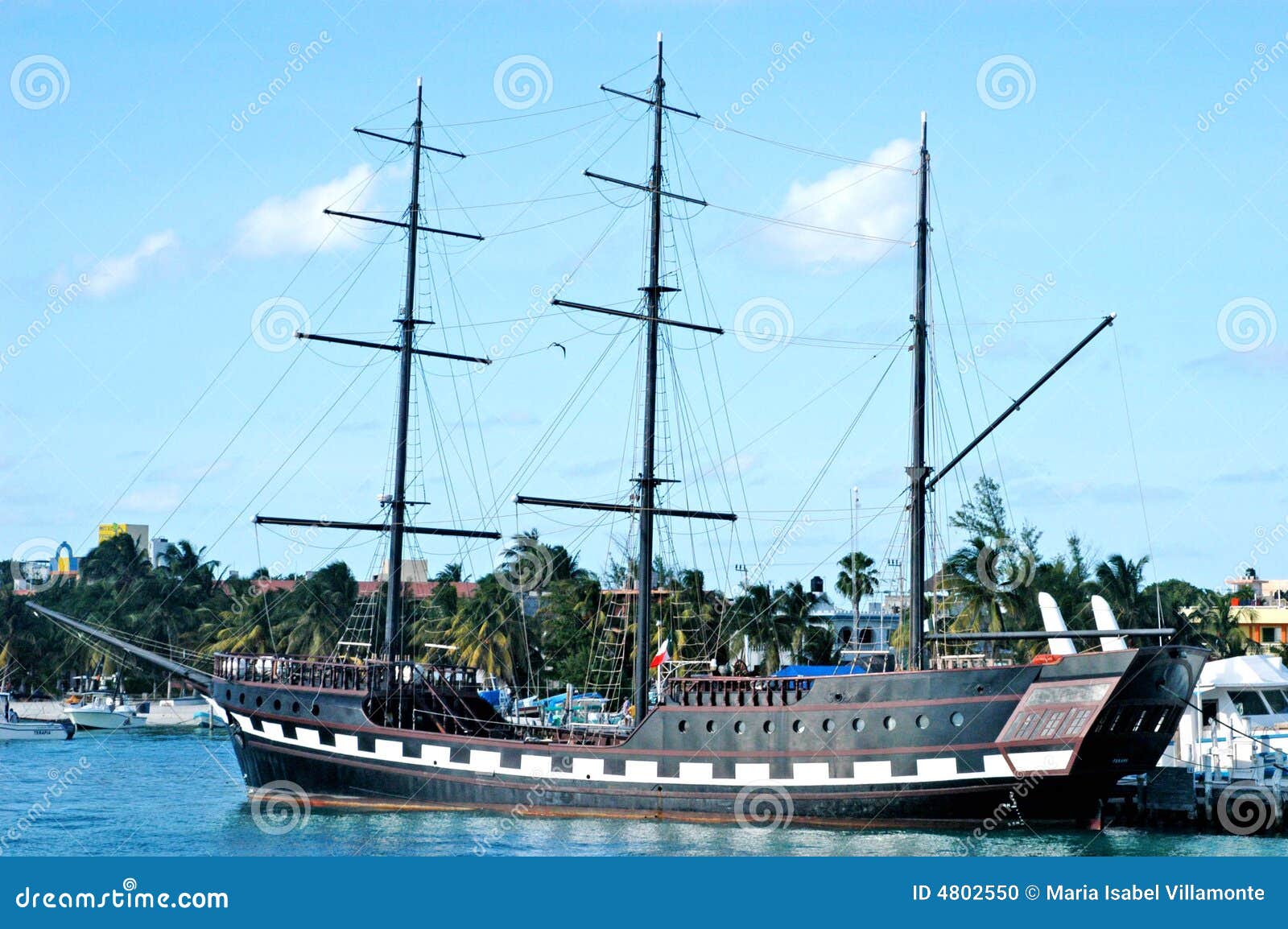 Old pirate ship stock photo. Image of water, boat, transportation - 4802550