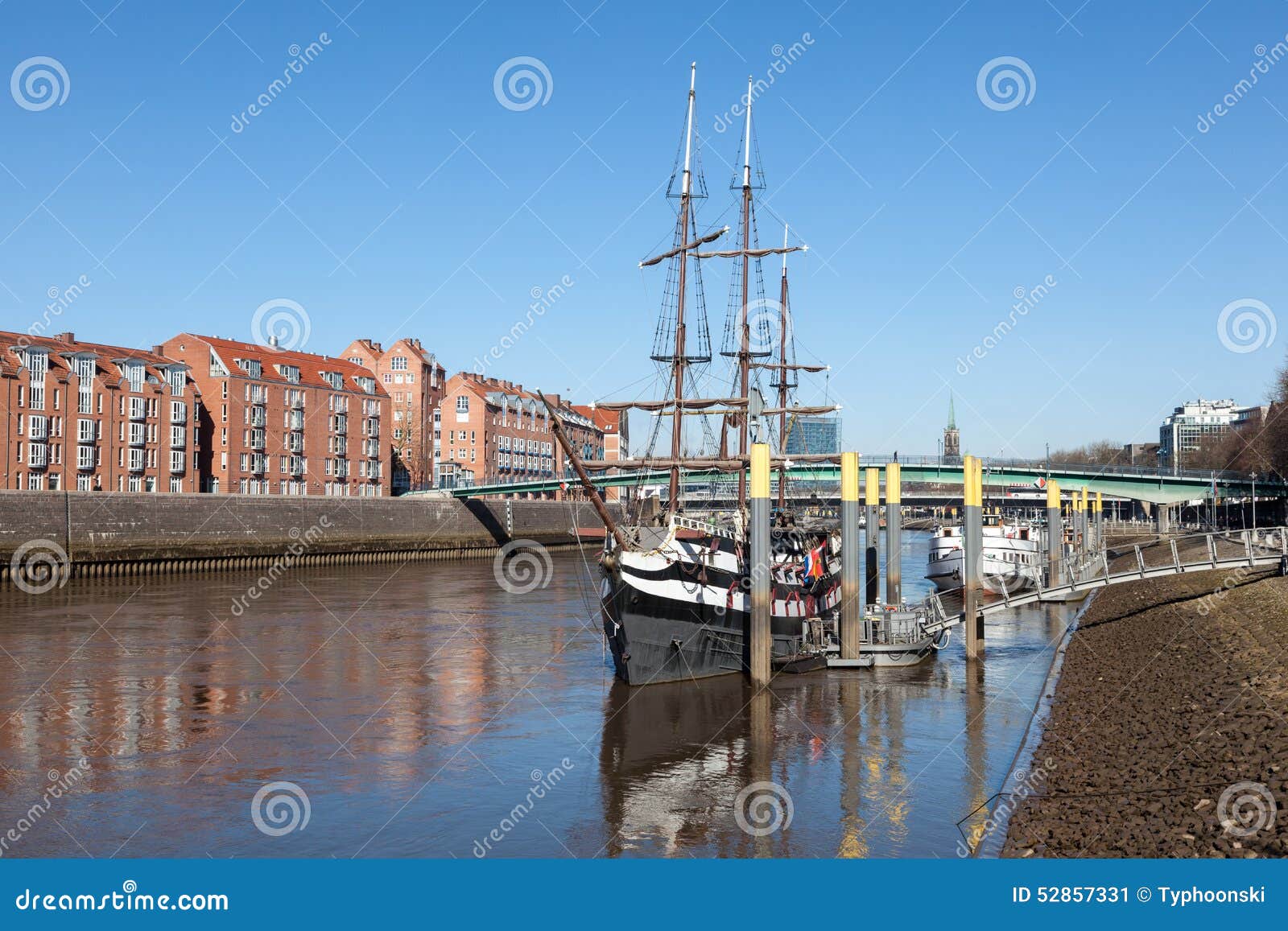 Old Pirate Ship in Bremen, Germany Stock Image - Image of sailing ...