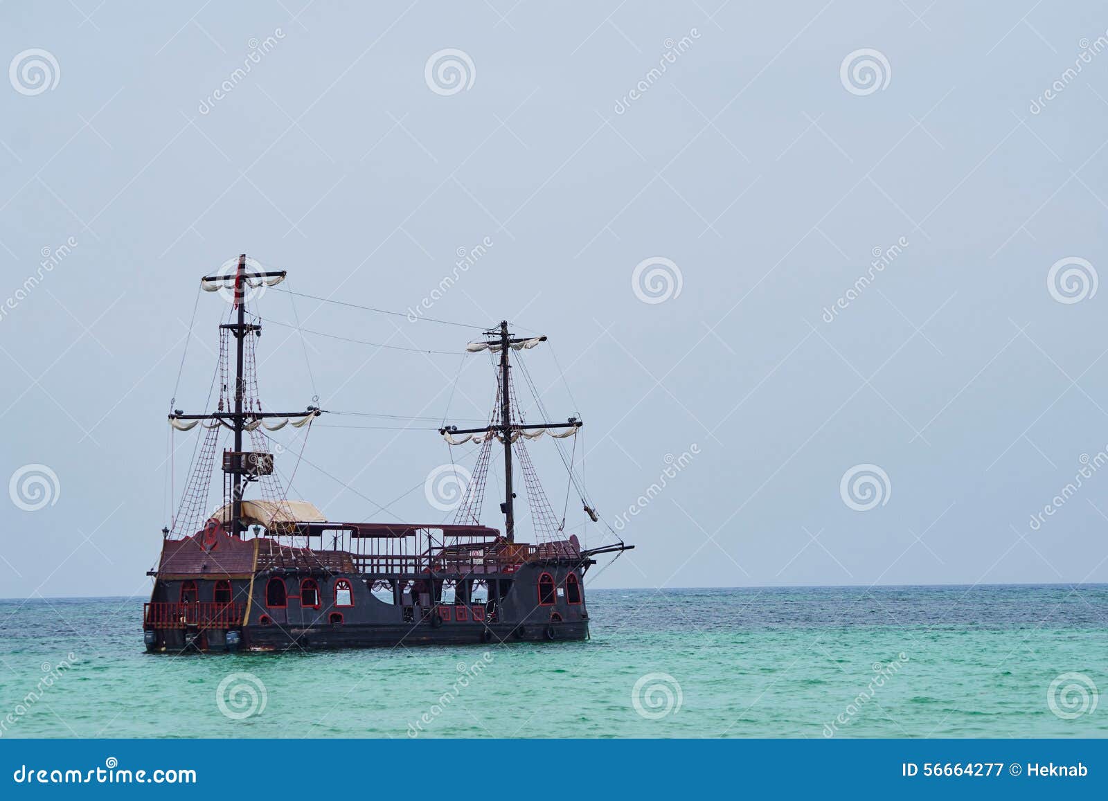 Old pirate ship stock image. Image of maritime, marine - 56664277