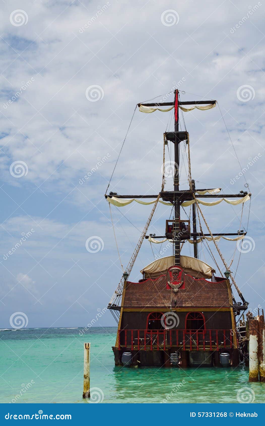 Old pirate ship stock photo. Image of turquoise, boat - 57331268