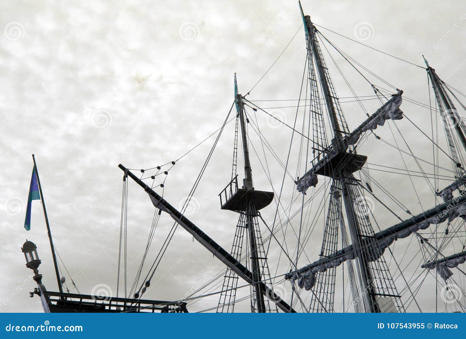 Old pirate ship stock image. Image of transportation - 107543955