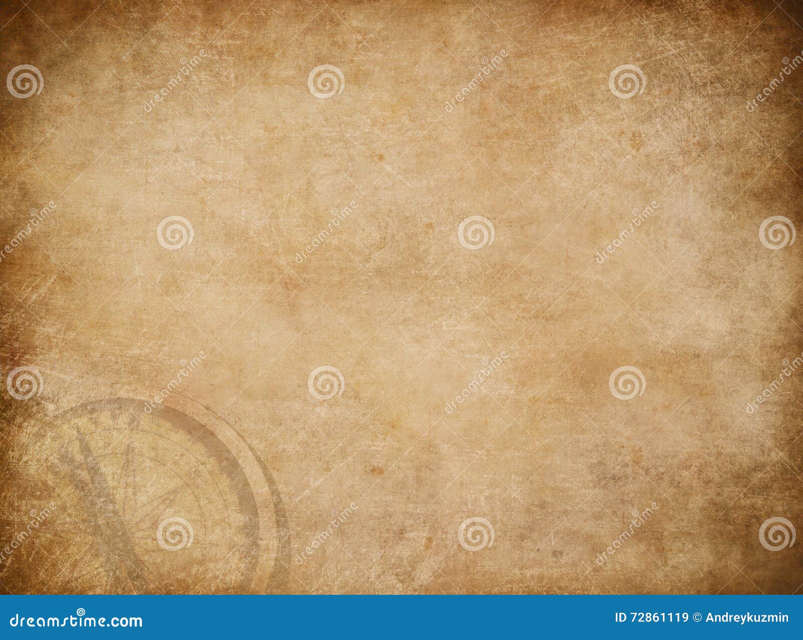 Old Pirates Treasure Map with Compass Background Stock Illustration ...