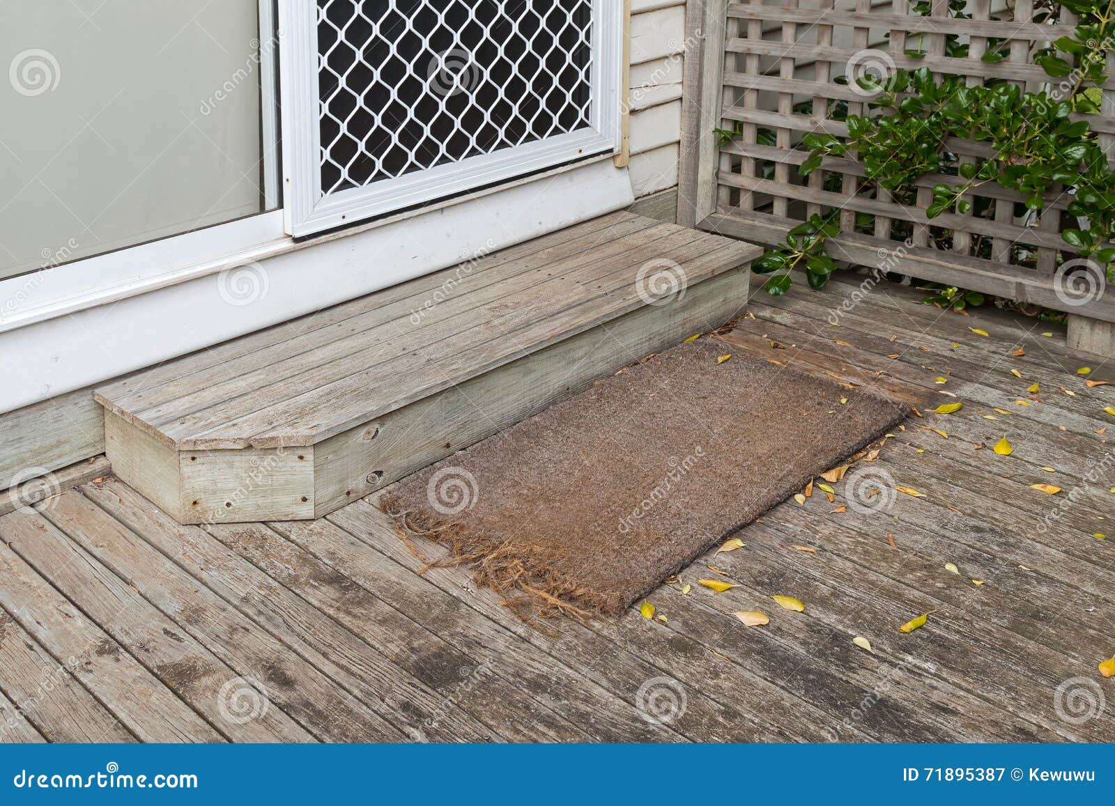 Old Plain Coir Doormat Placing in Front of the Doorstep Stock Image ...