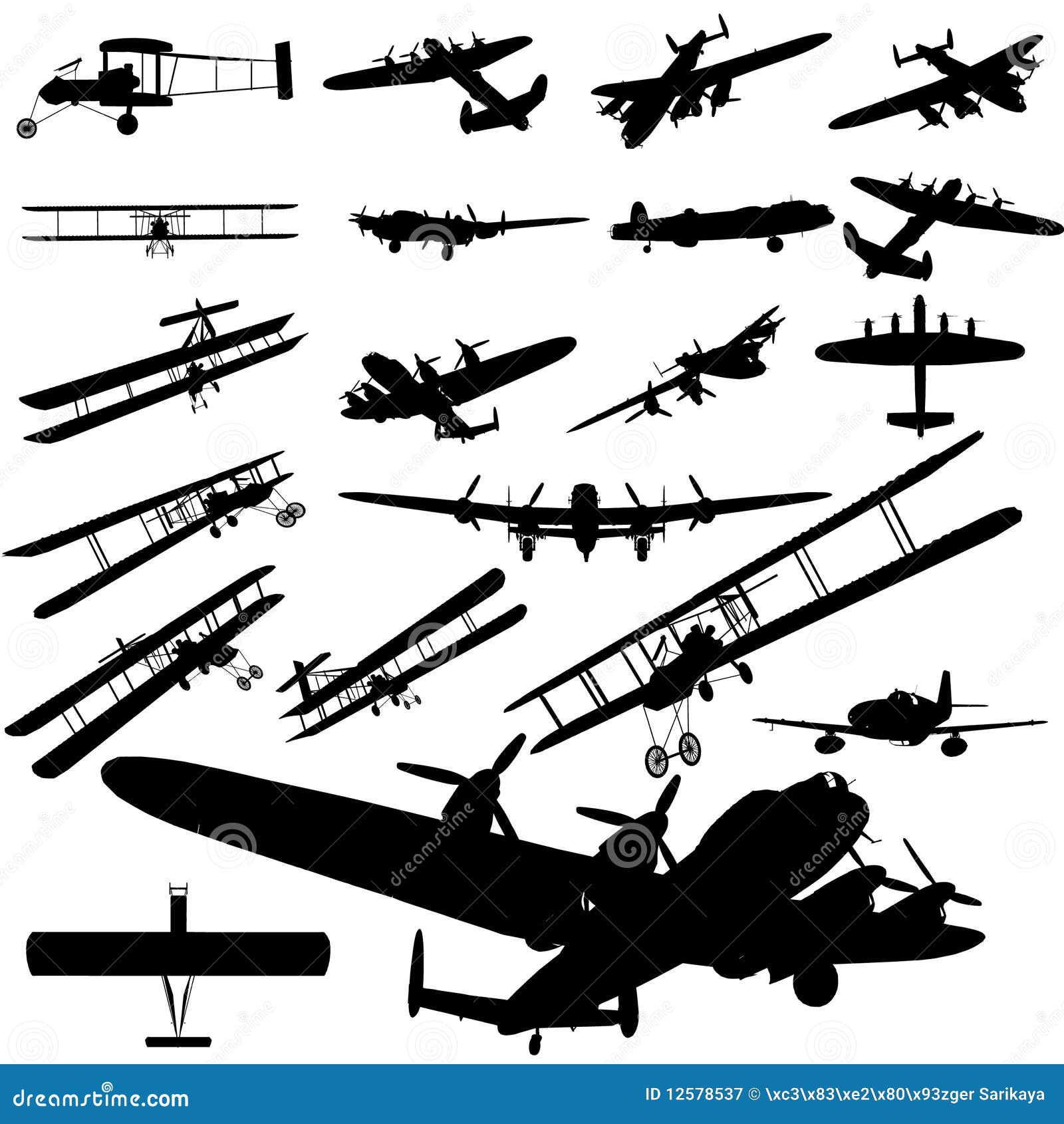 Old plane stock vector. Illustration of transport, fighter - 12578537