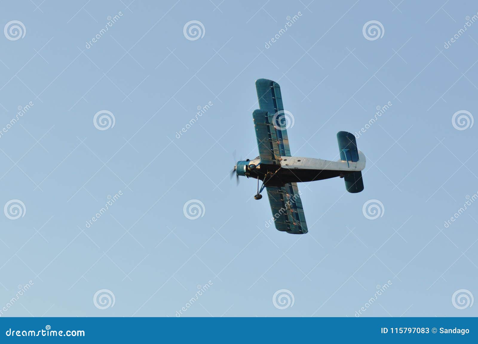Old Plane Flying and Spraying the Crops Stock Image - Image of aircraft ...